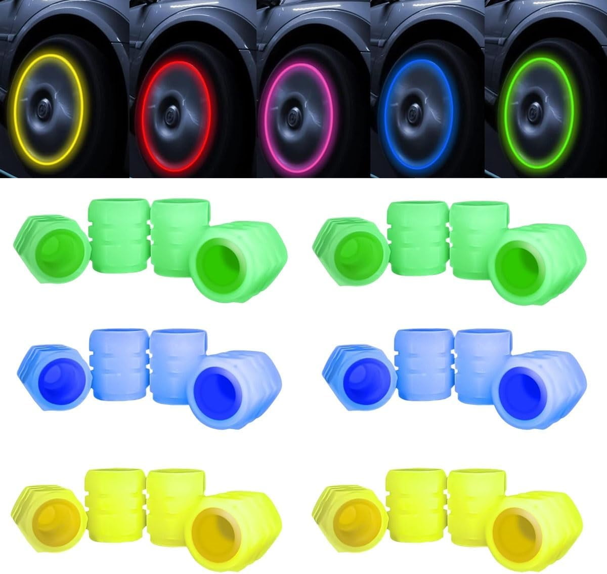 Glow In The Dark Valve Stem Caps