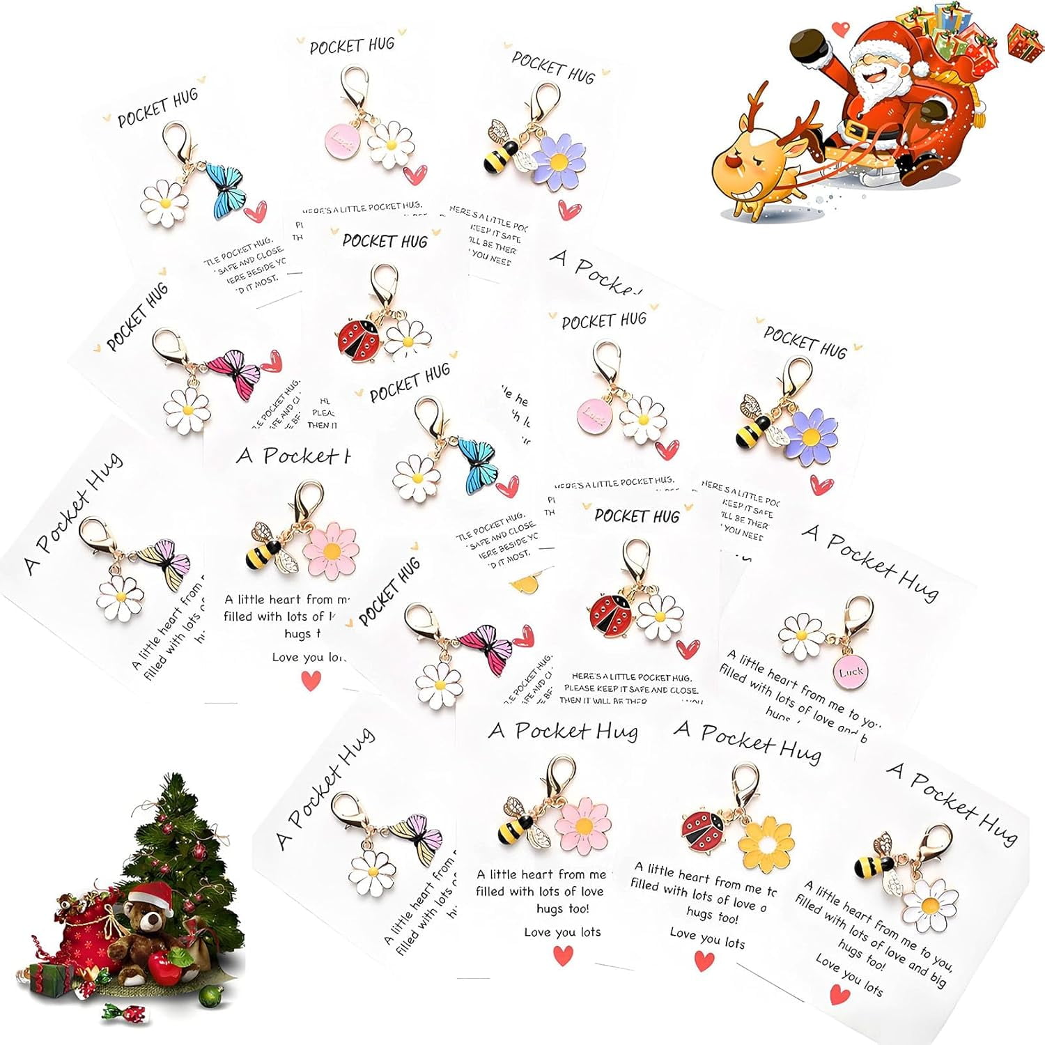 YEPOLERCE Crafted by Hand Hug Favors, 20 Sets DIY Hug Cards with Mini ...