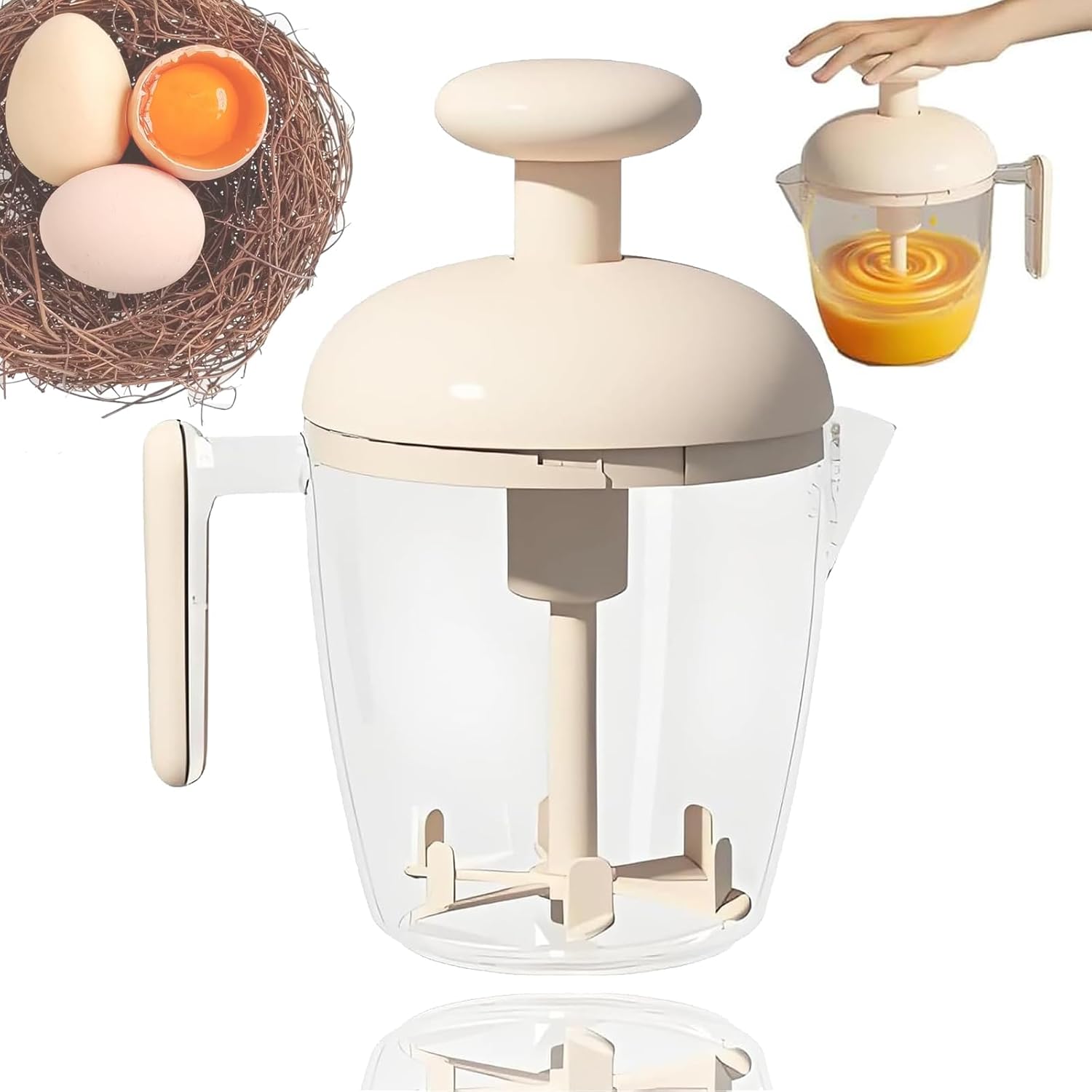 YEPOLERCE Ergonomic Multi-blade Manual Egg Mixer, Semi-Automatic ...