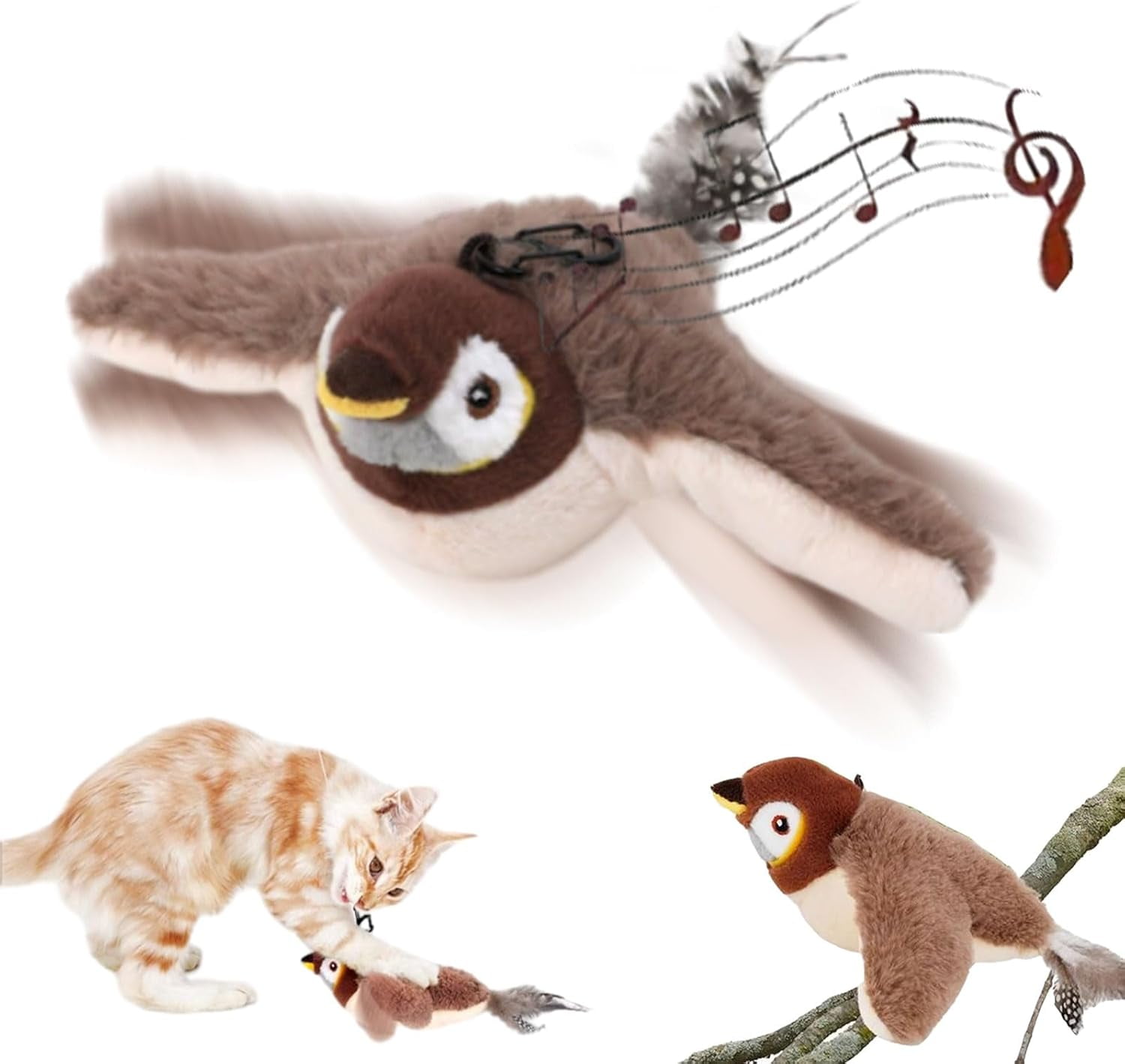 YEPOLERCE Flying Bird Cat Toy with Remote Control, Interactive ...