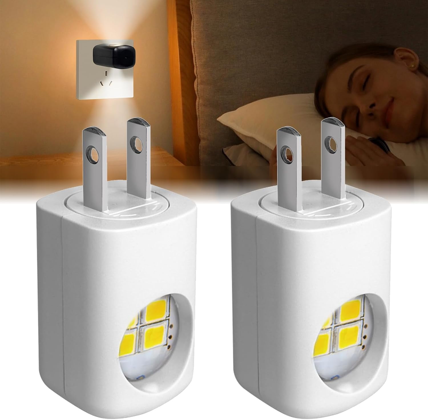 YEPOLERCE LED LED Wall Socket Night Light, Mini Plug-in Wall Outlet ...