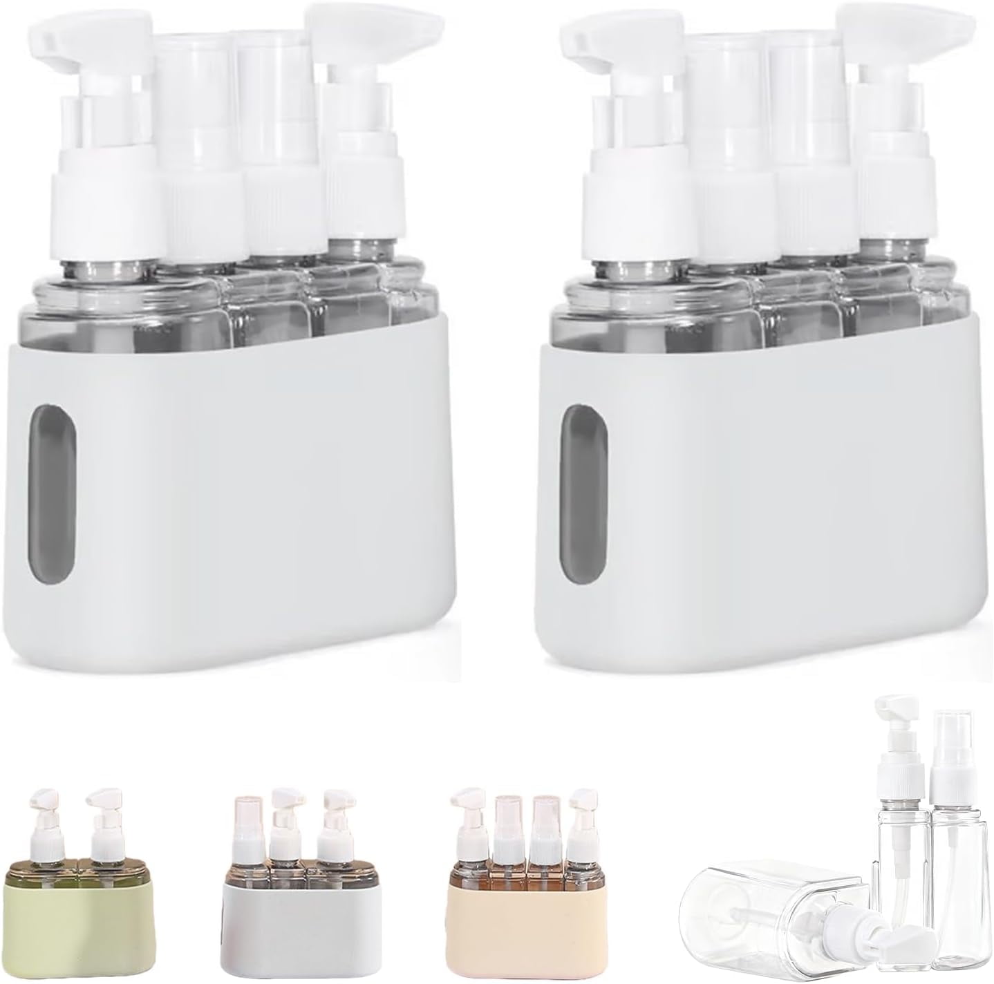 YEPOLERCE Mini Shampoo Dispenser Portable Travel Bottle Set, 4 in 1 ...