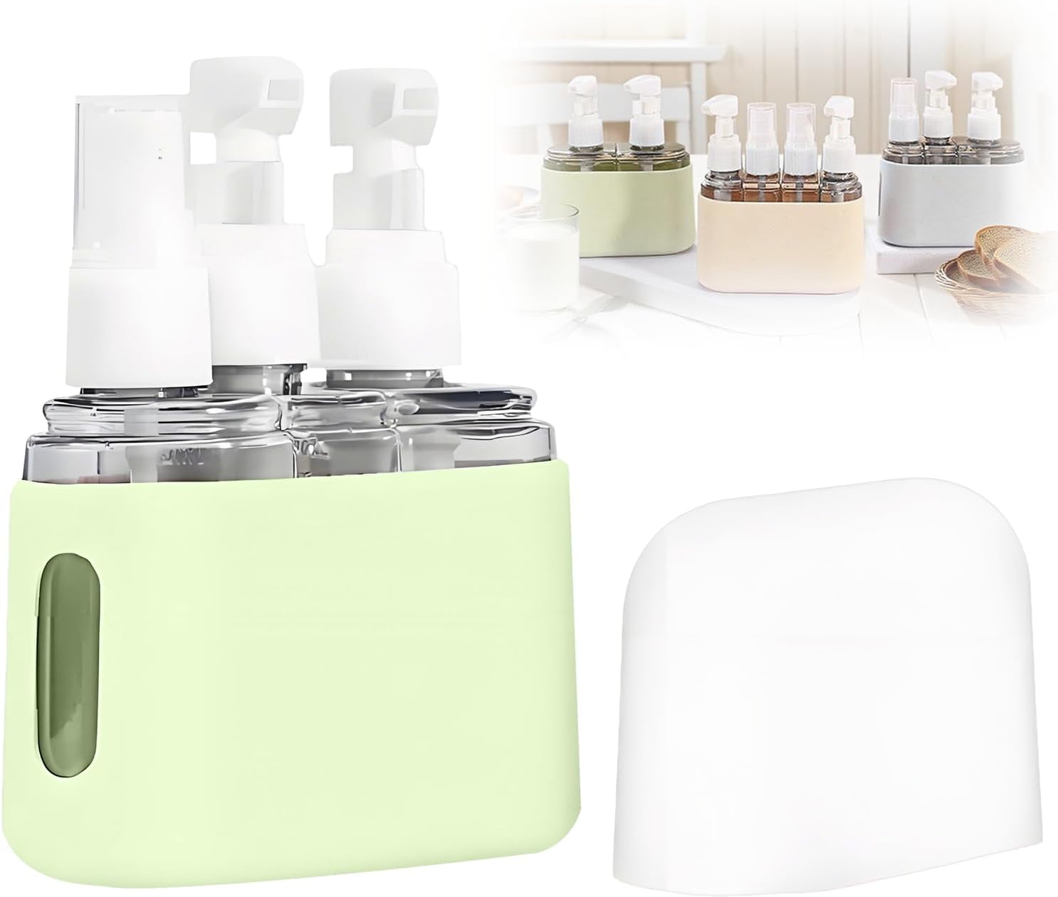 YEPOLERCE Mini Shampoo Dispenser Portable Travel Bottle Set, Leak-Proof ...