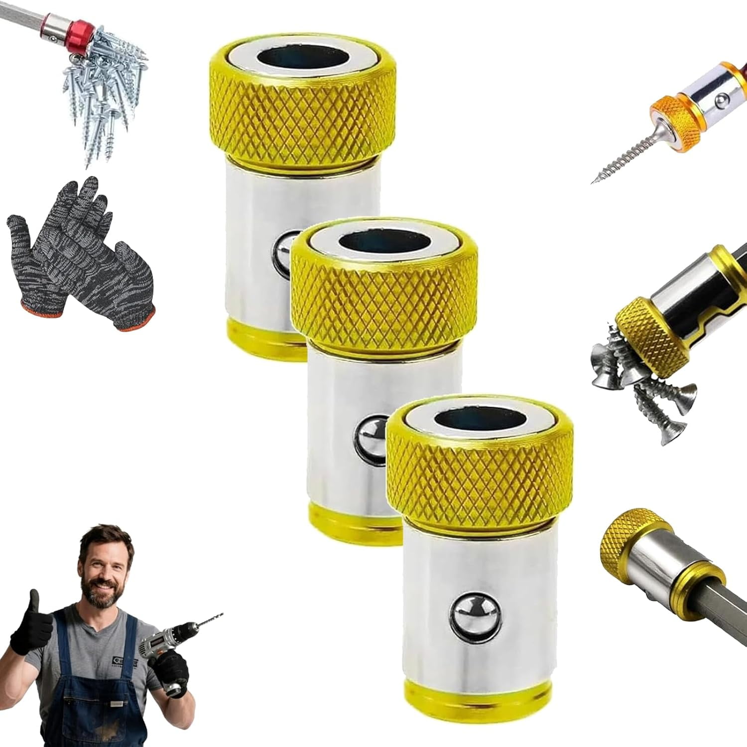 YEPOLERCE Power Mag Bit Ring, Screwdriver Head Magnetic Ring Three ...