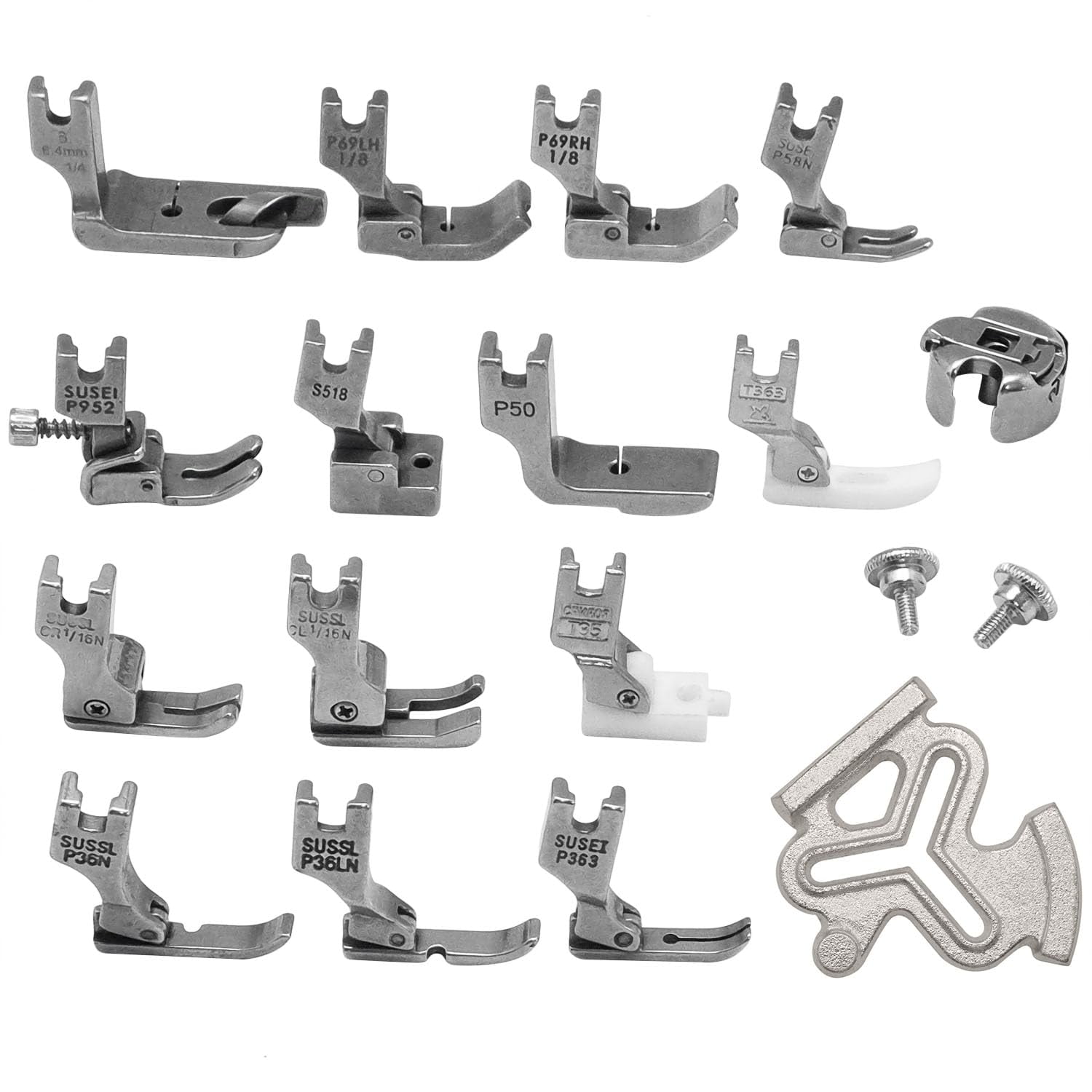 YEQIN 18 Pieces Industrial Sewing Machine Presser Foot Set Include ...