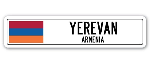 YEREVAN ARMENIA Street Sign Armenian flag city country road wall gift ...