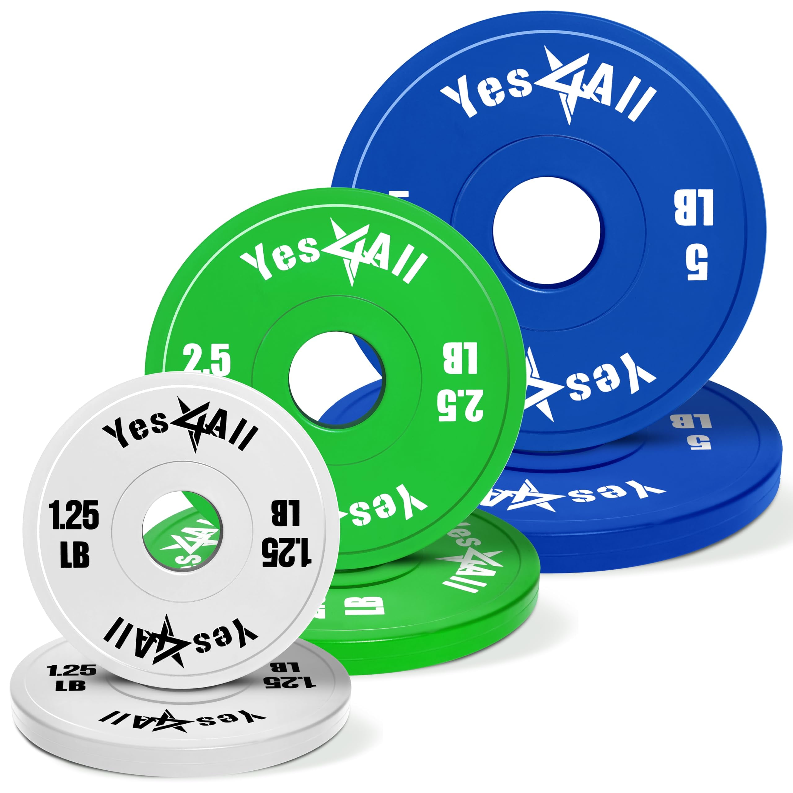 YES4ALL Fractional Weight Plates Set of 6, 1.25LB 2.5LB 5LB Pair Rubber ...