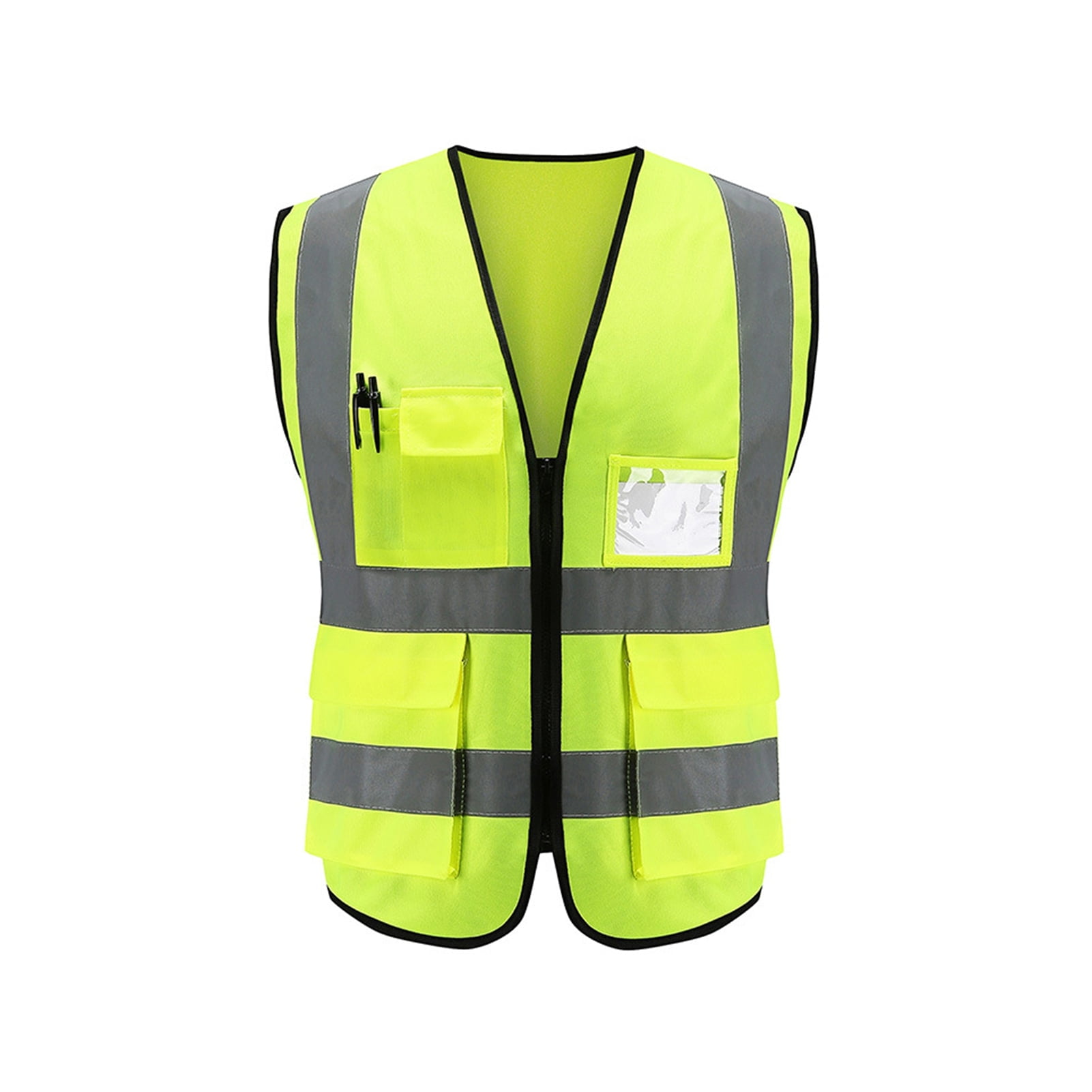 Yesbay High Visibility Reflective Safety Vest, Red, Multi-Pocket ...