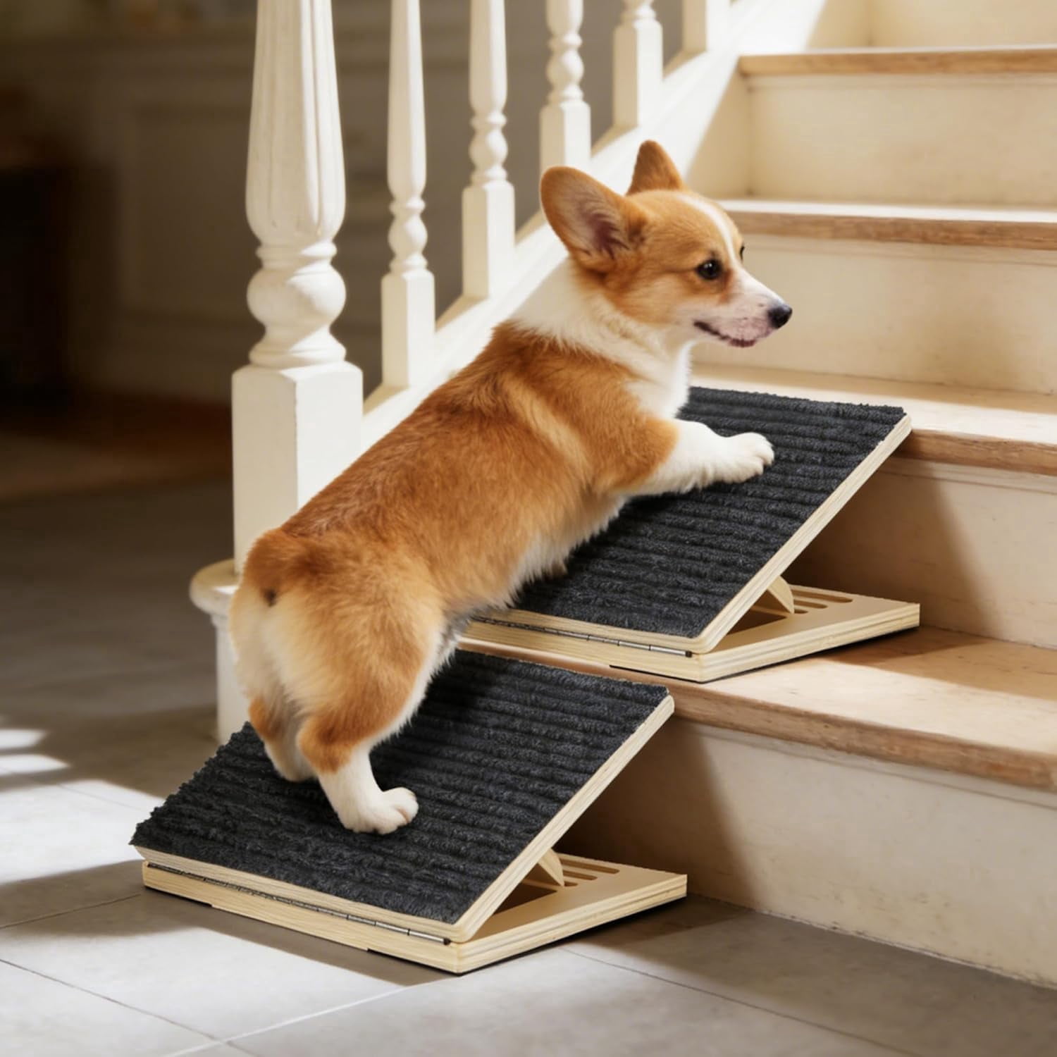 YESGIRL Dog Ramp for Stairs, 2/4 Pack Wooden Pet Steps for Small Dogs ...
