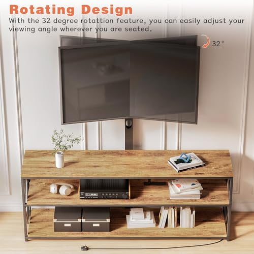 YESHOMY 47.8" TV Stand for Television up to 75 inch, Entertainment ...