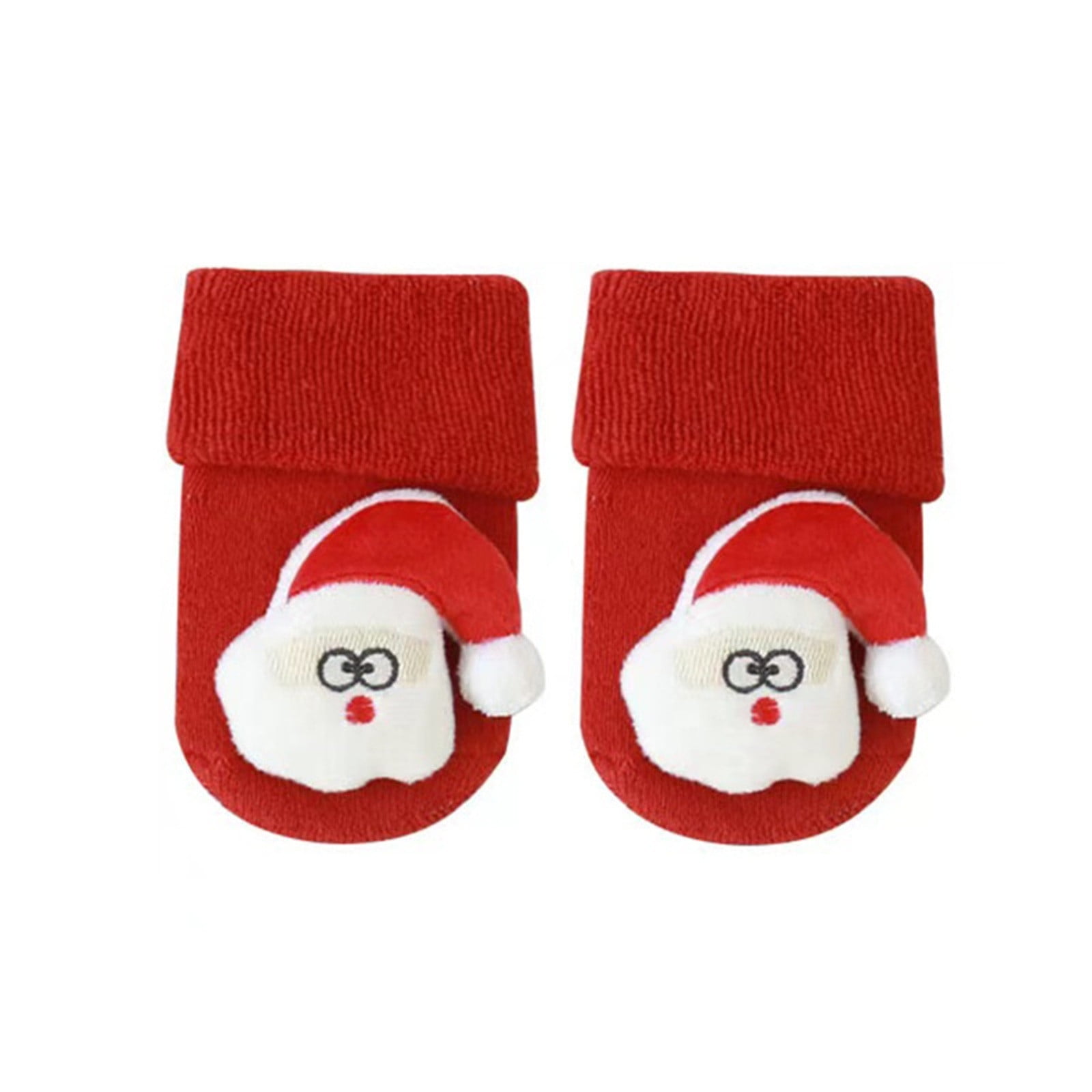 YESIMOLA Christmas Socks Ankle Length Cute 3D Santa Patchwork Ankle ...