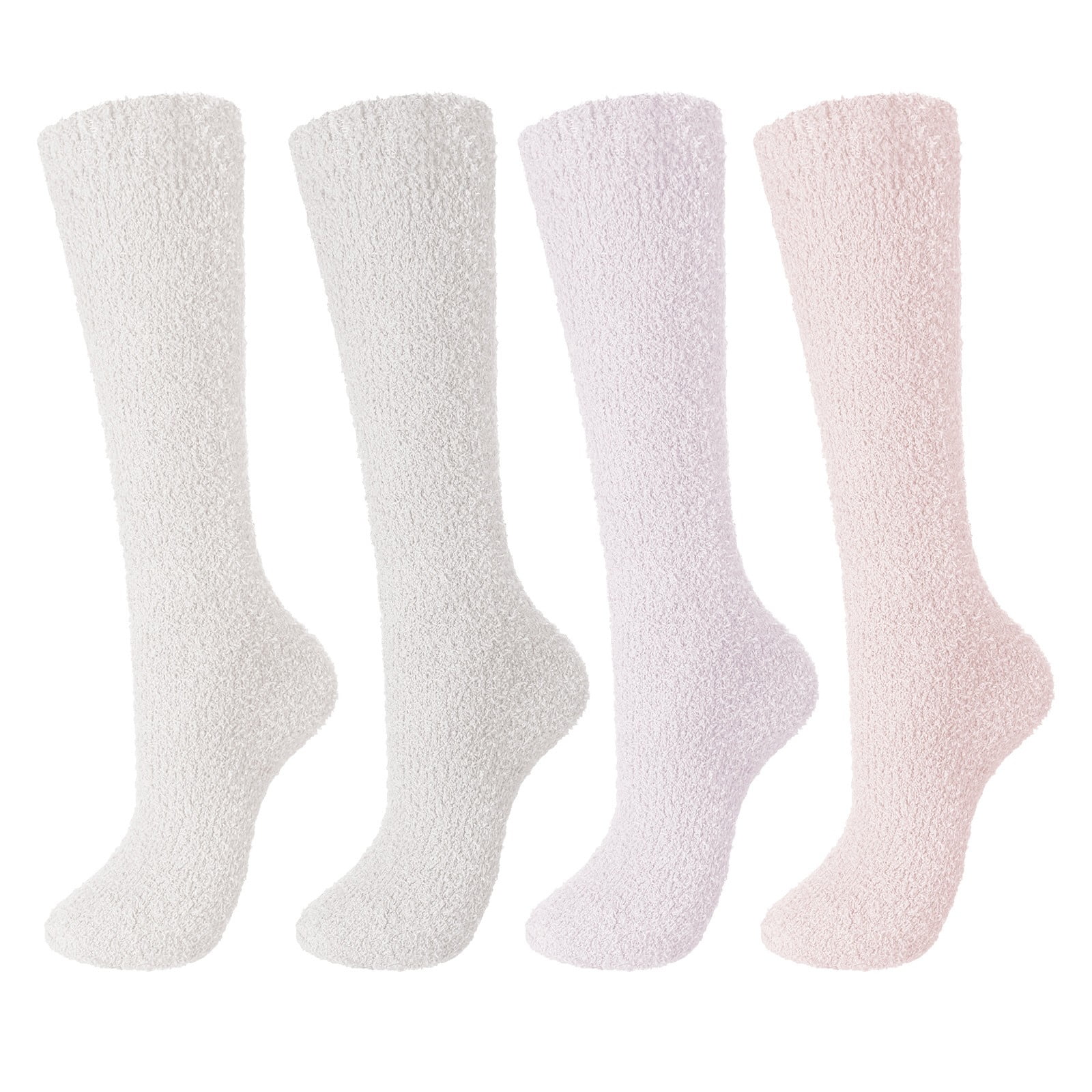 YESIMOLA Diabetic Socks Fuzzy Socks for Women 4 Pairs Knee Fuzzy Socks ...