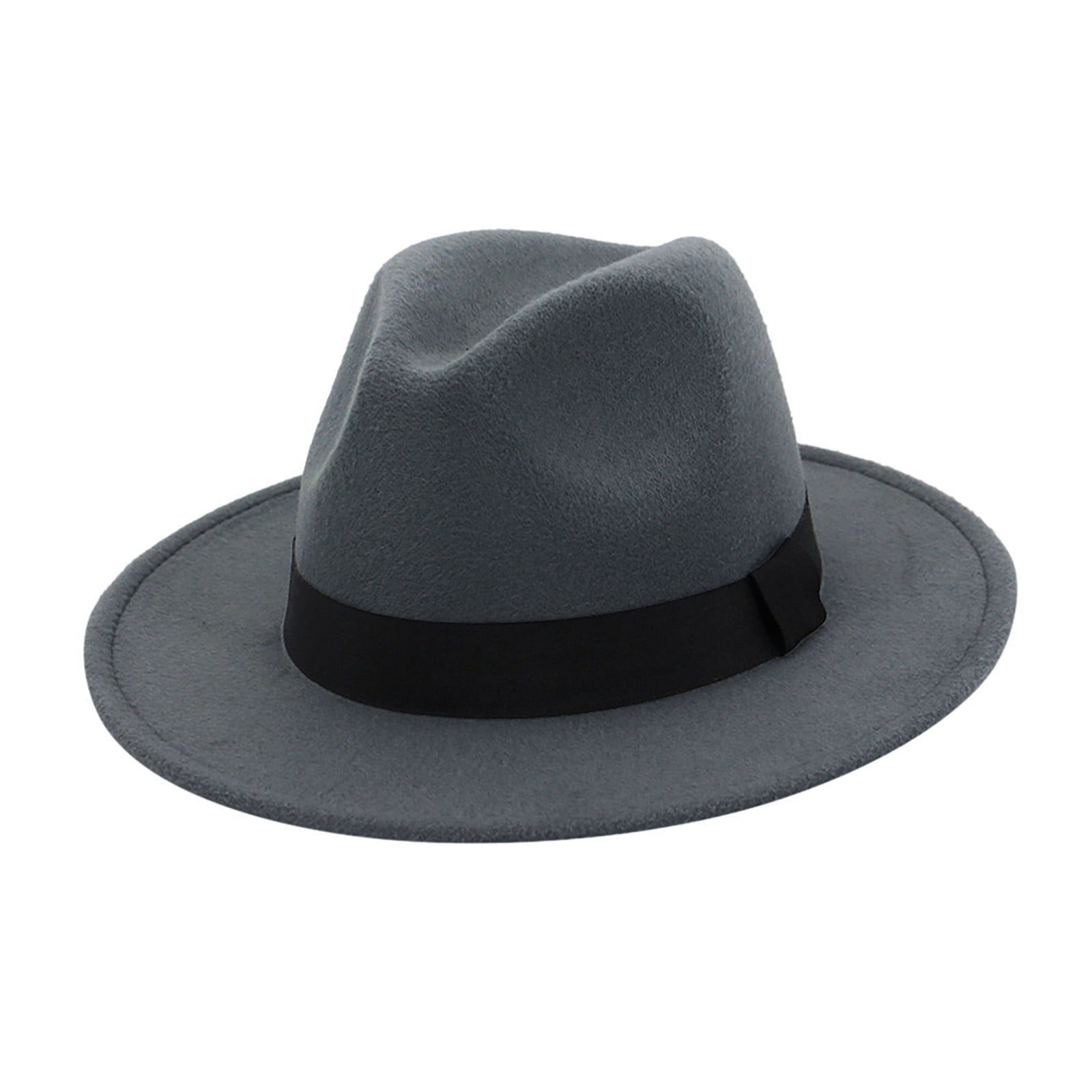 YESIMOLA Dress Hats for Men Fedora Hat Vintage Wide Brim Hat with Belt ...