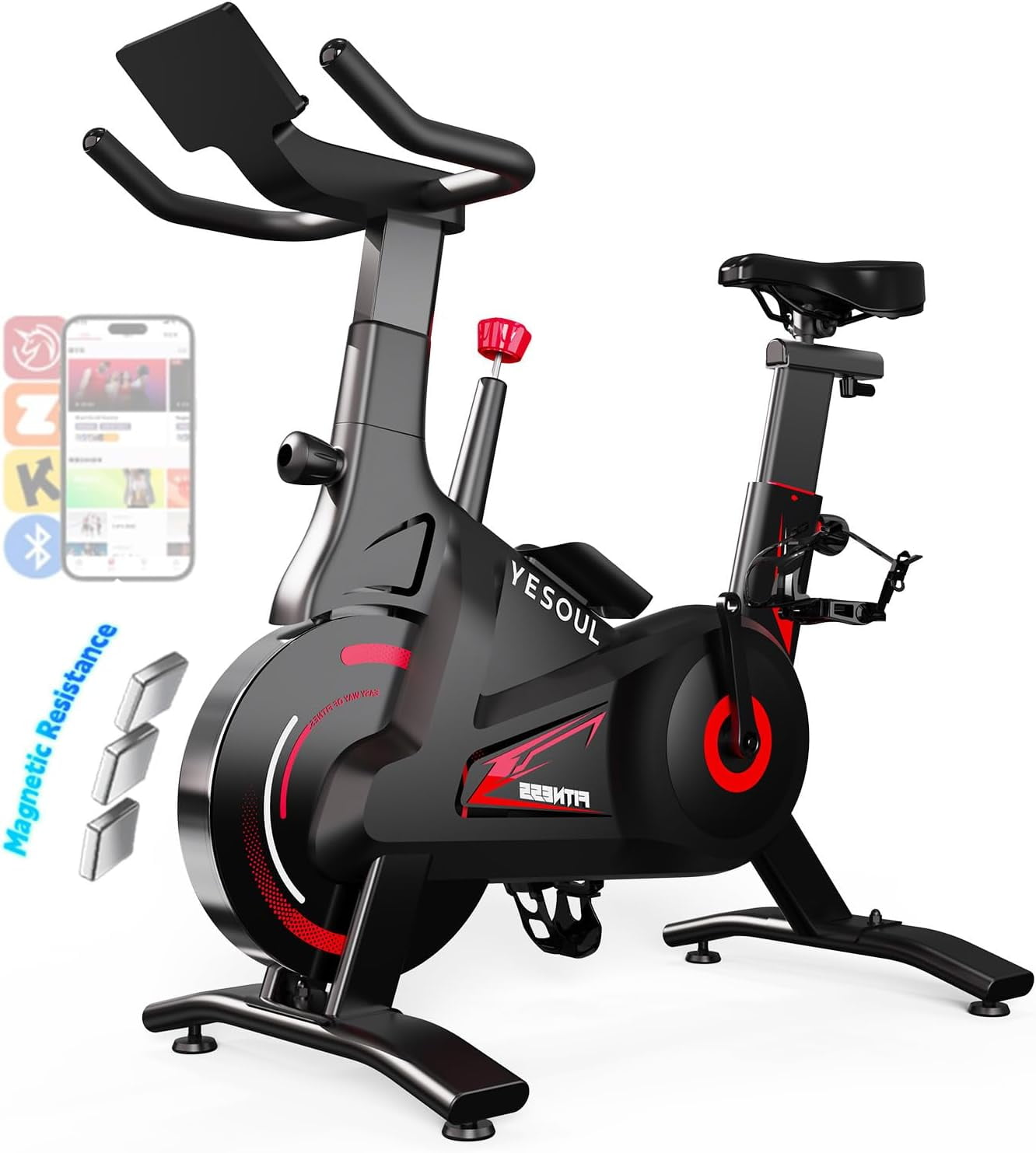 YESOUL Exercise Bike for Home – Stationary Bike with Stable Triangle ...