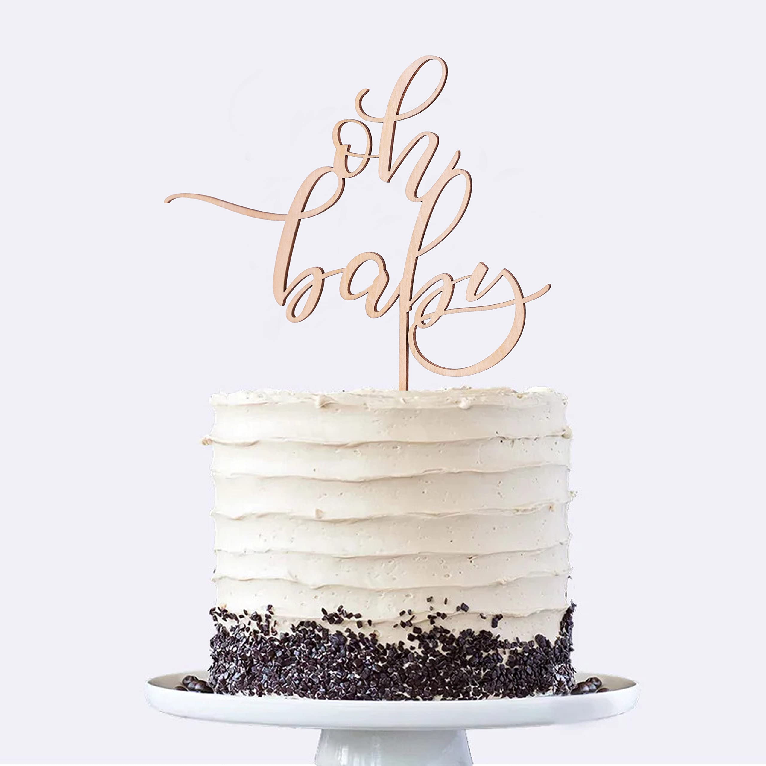 YESSWL Oh FEV6 Cake Topper - Wood Cake Topper Shower or Birthday Cake ...