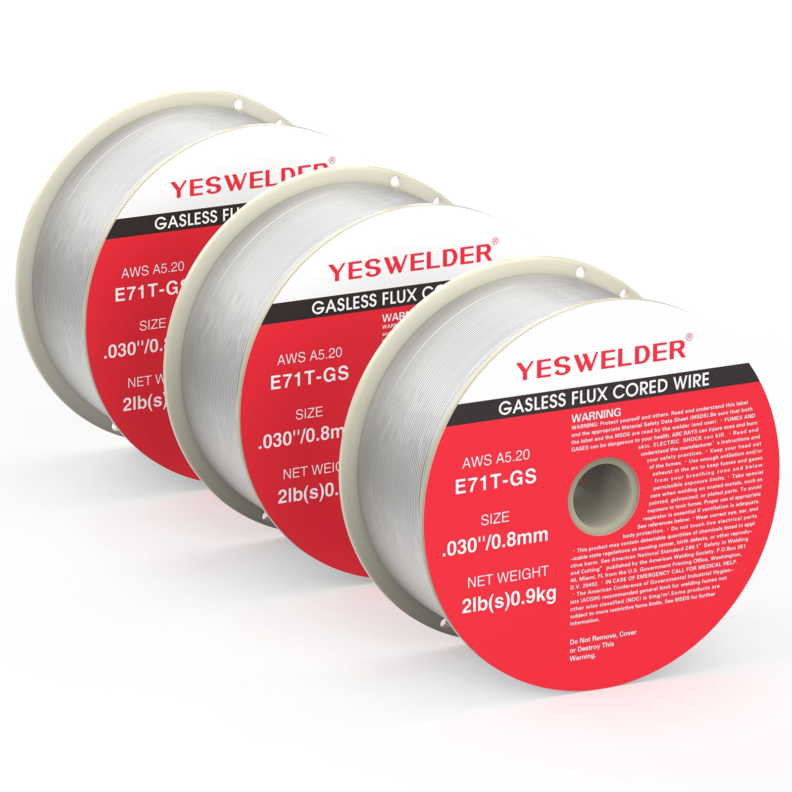 YESWELDER E71T-GS Flux Core MIG Welding Wire .030" 2LB Spool, Gasless ...
