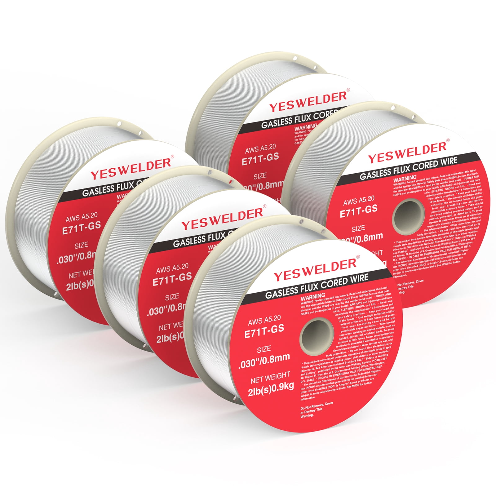 YESWELDER E71T-GS Flux Core MIG Welding Wire .030" 2LB Spool, Gasless ...