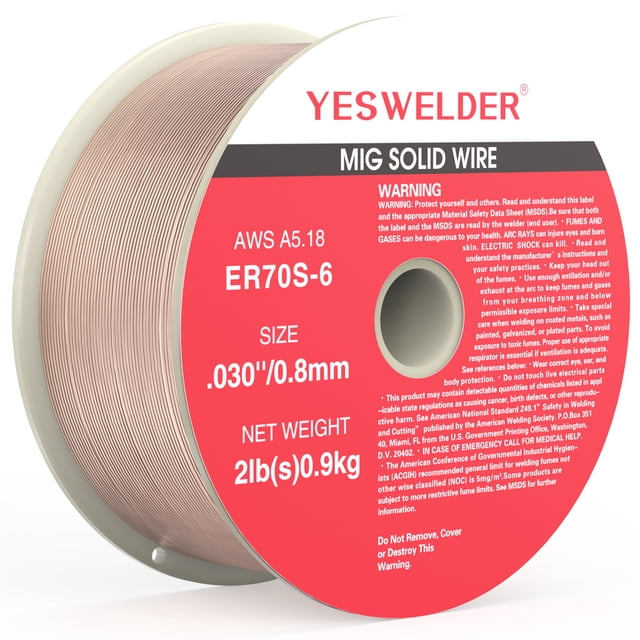 YESWELDER ER70S-6 .030-Inch on 2-Pound Spool Carbon Steel Mig Solid ...
