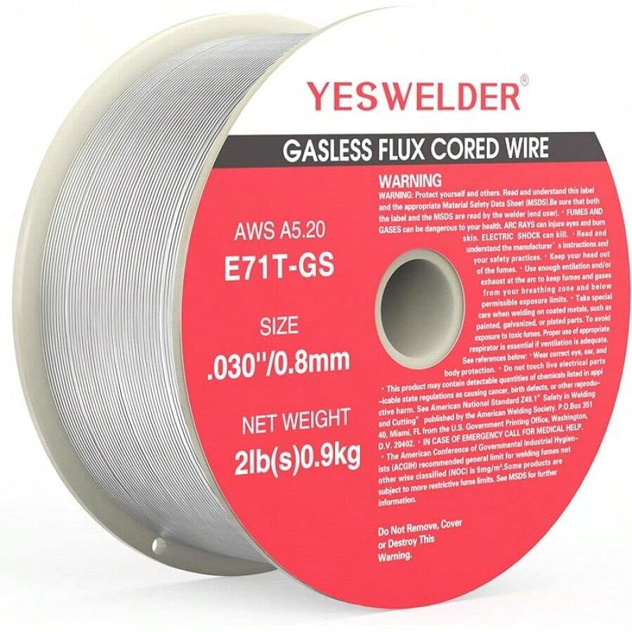 YESWELDER Flux Core Gasless MIG Wire, E71T-GS Mild Carbon Steel .030 ...