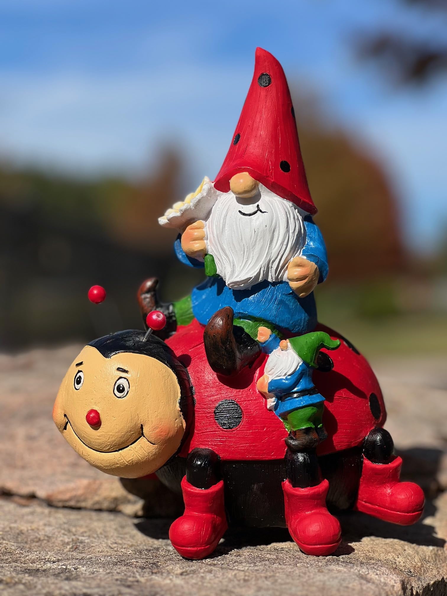 YESY Garden Gnome Garden Decor - Outdoor Statues, Dwarf Sculpture for ...
