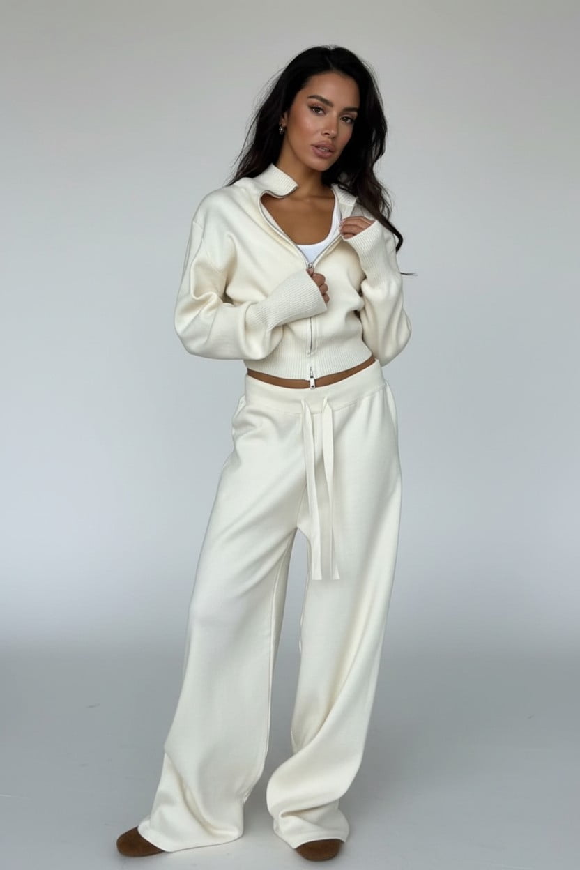 YESZENTI - Zip Up Jacket & Drawstring Pants Set|2 Piece Tracksuit ...