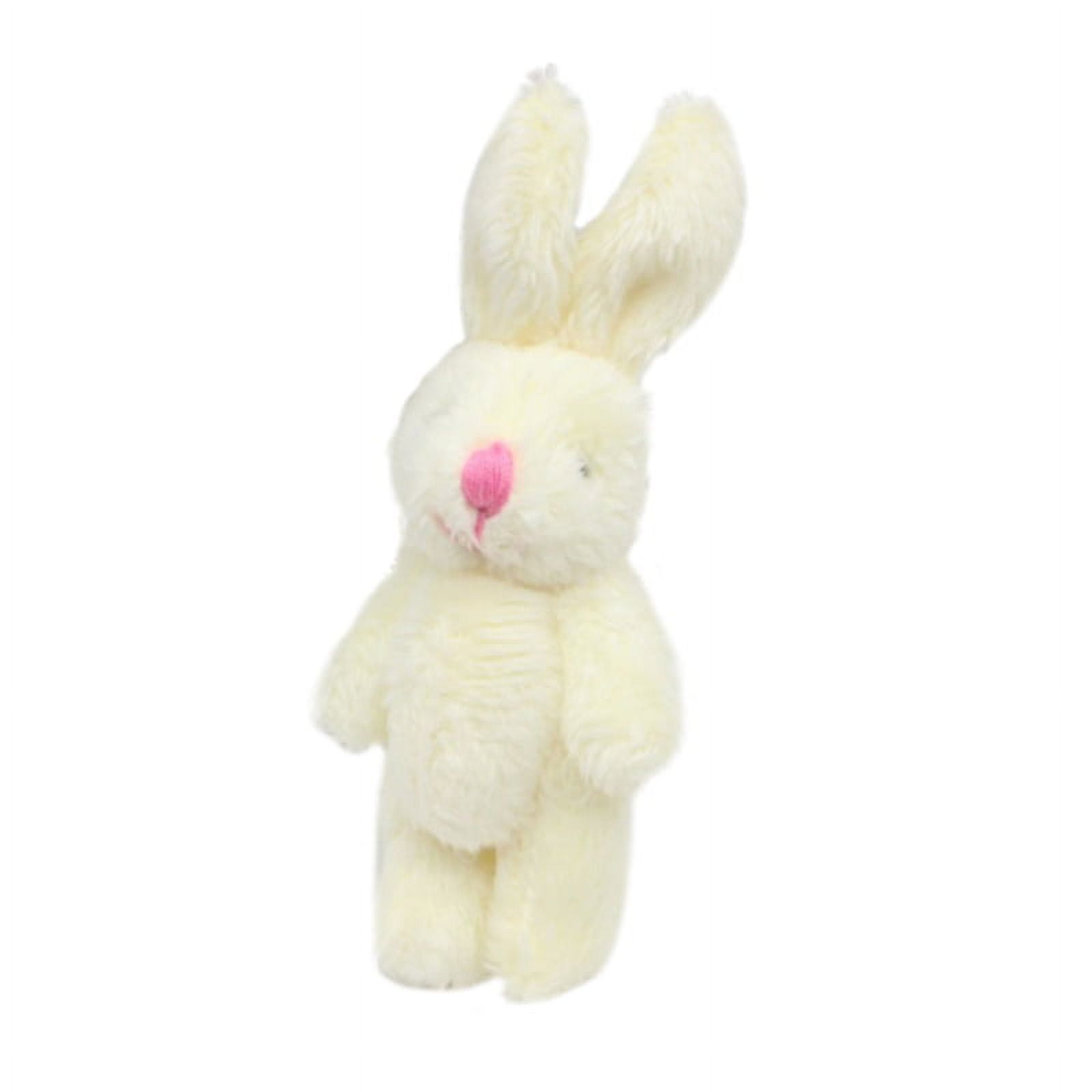 YEUHTLL 6cm Mini Soft Plush Bunny Joint Rabbit Doll Decorations for ...