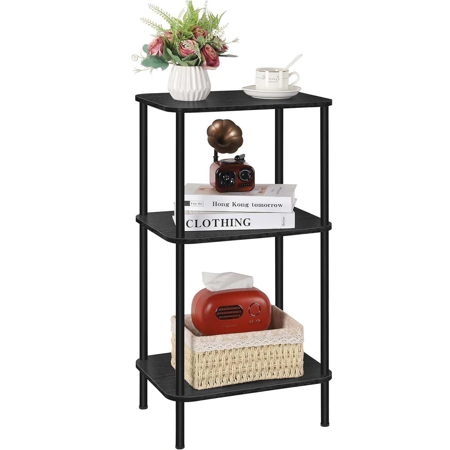 YEXJ 3 Tier End Table, Telephone Table, Narrow Side Table with Storage ...