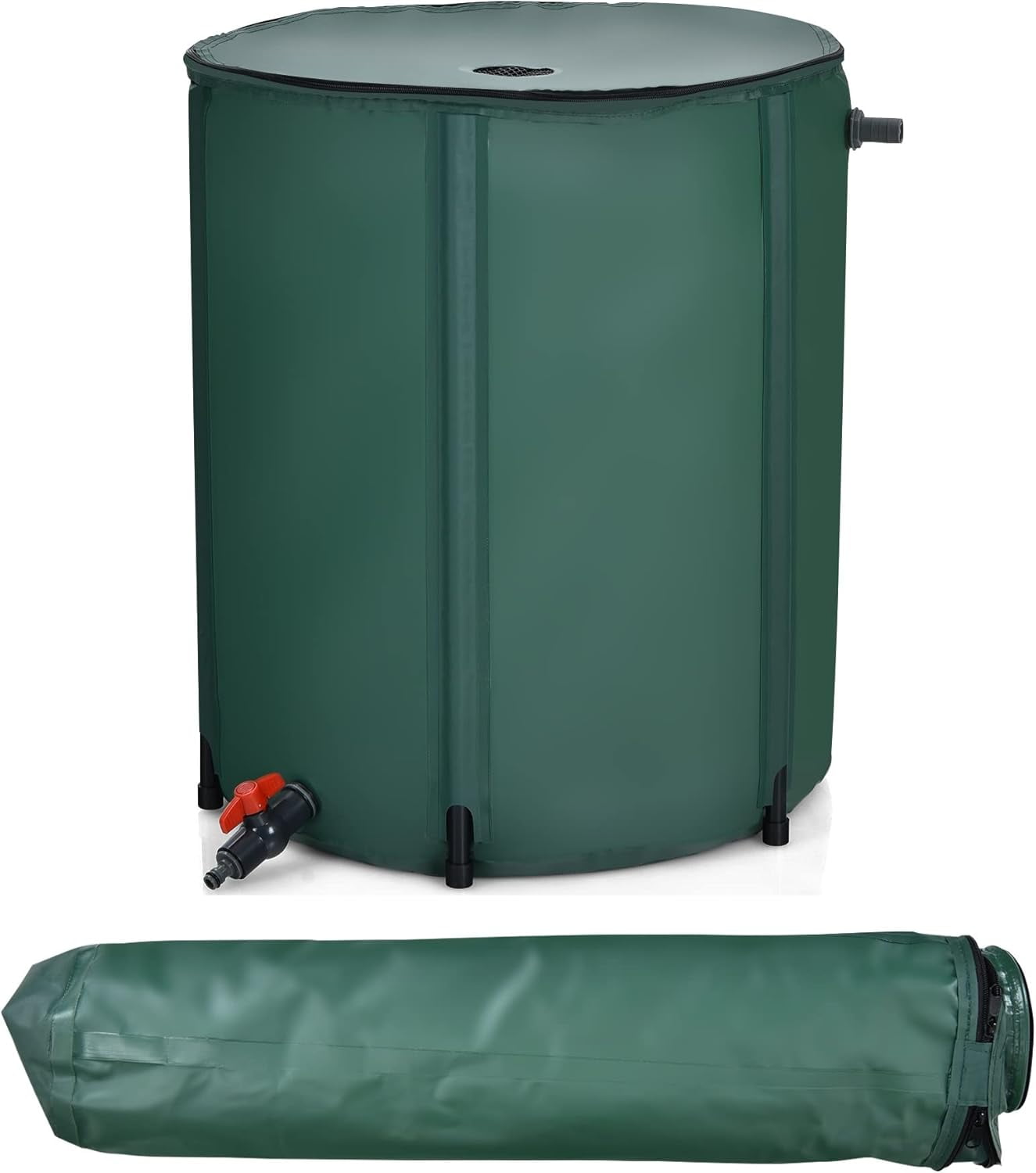 YEXJ 53 Gallon Collapsible Rain Barrel, PVC Rain Water Collection ...