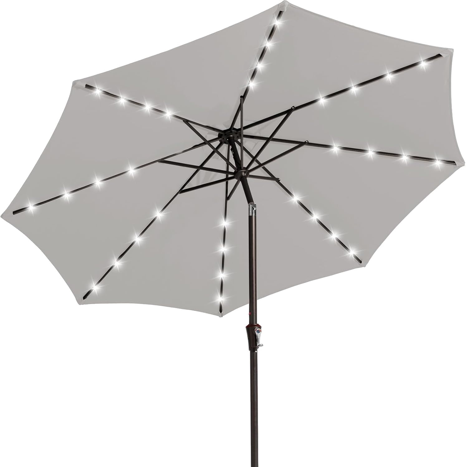 YEXJ 9FT Outdoor Patio Umbrella with Solar Lights, LED Lighted Pool ...