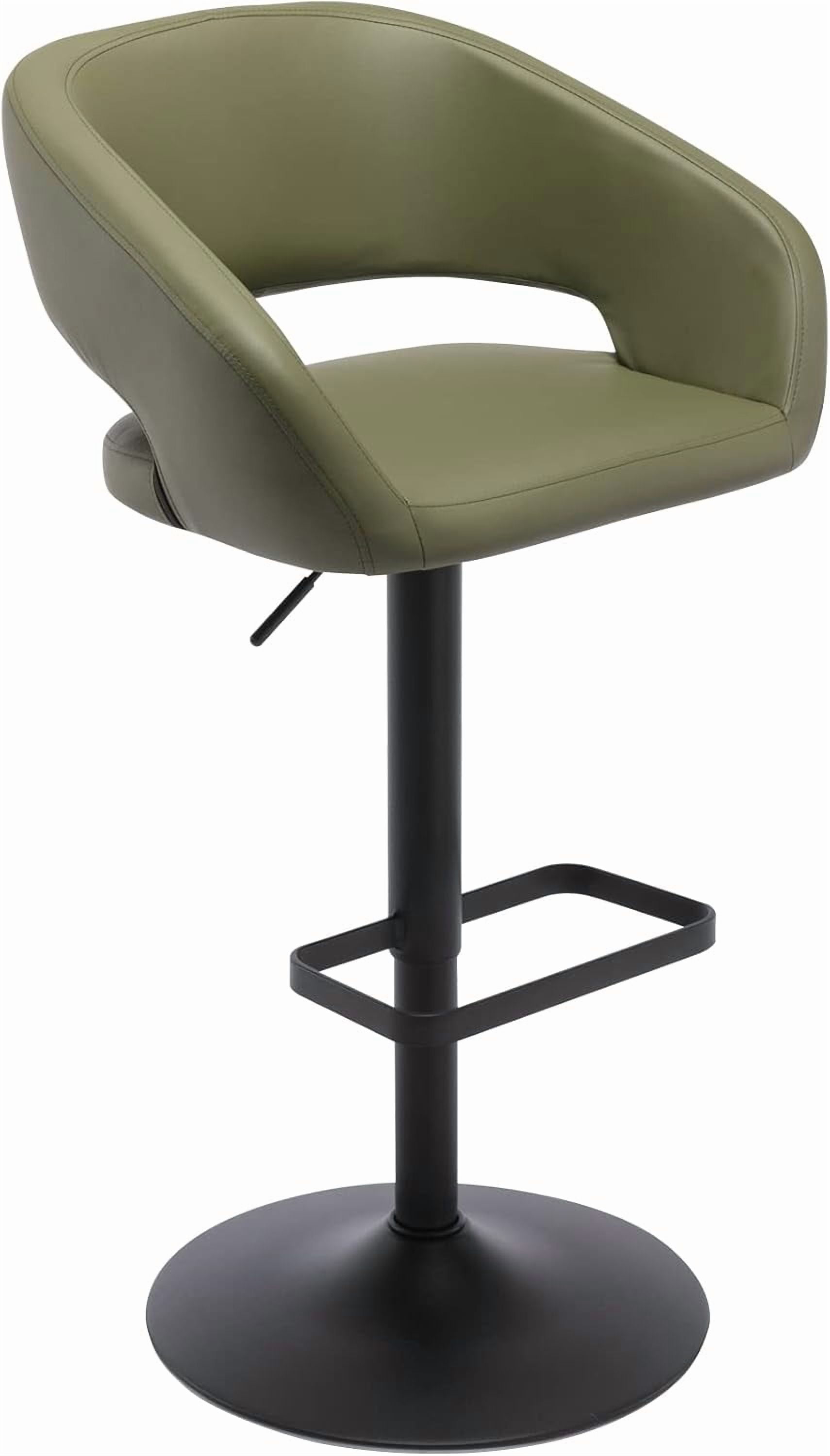 YEXJ Adjustable Bar Stool with Hollow Back and Arms, Modern PU Leather ...