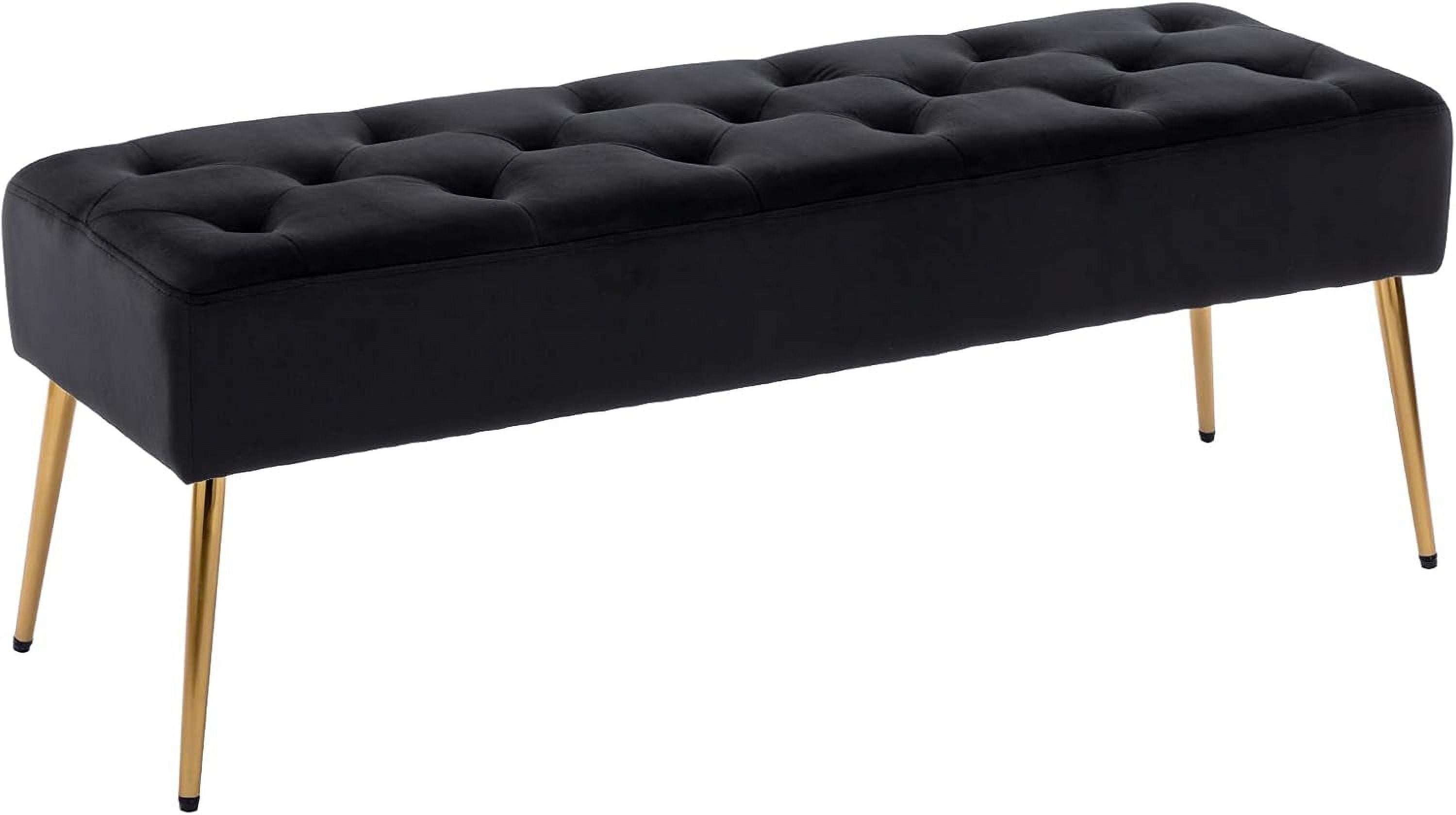 YEXJ Button-Tufted Ottoman Bench, Upholstered Bedroom Benches Velvet ...