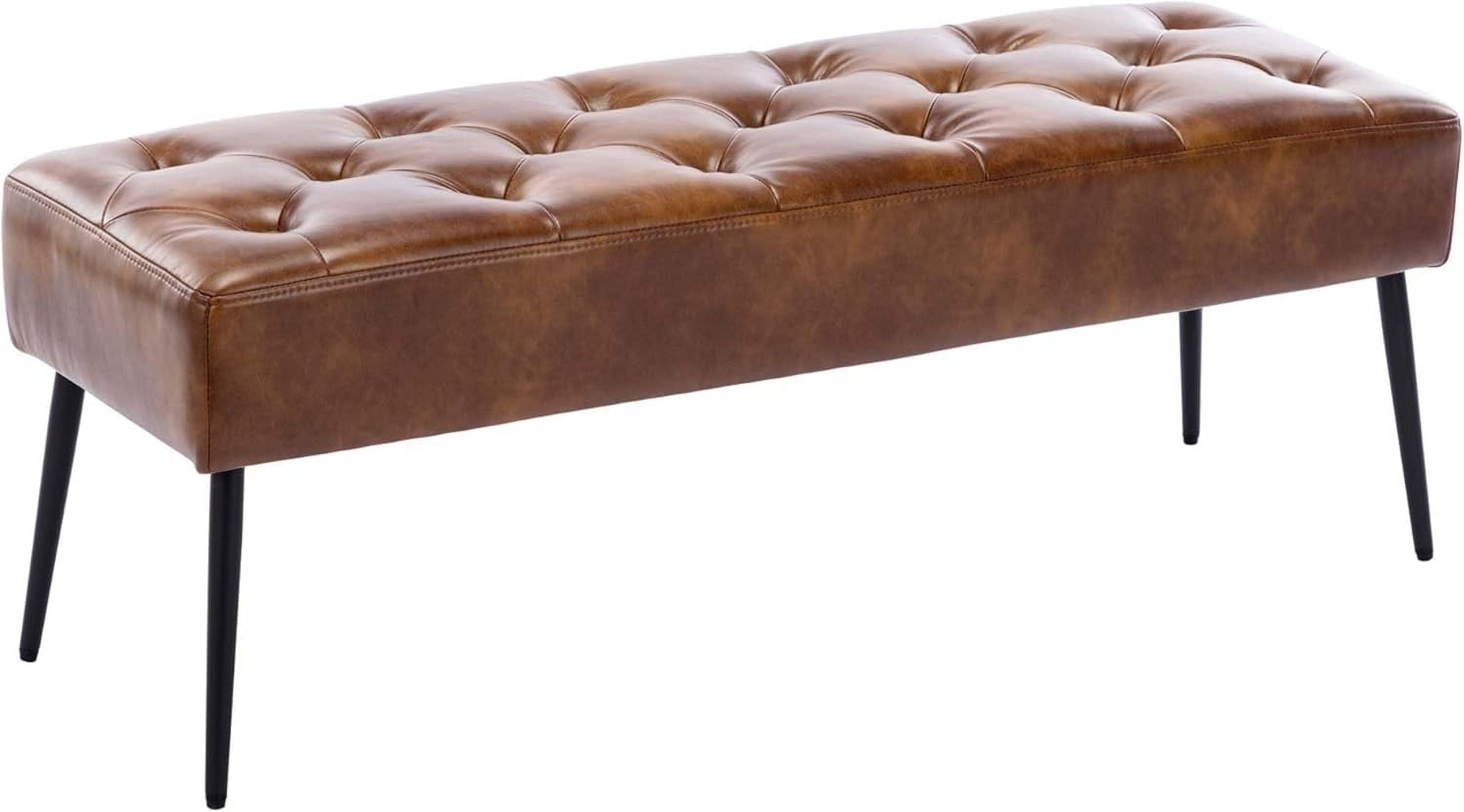 YEXJ Button-Tufted Ottoman Bench, Upholstered Bedroom Benches Velvet ...