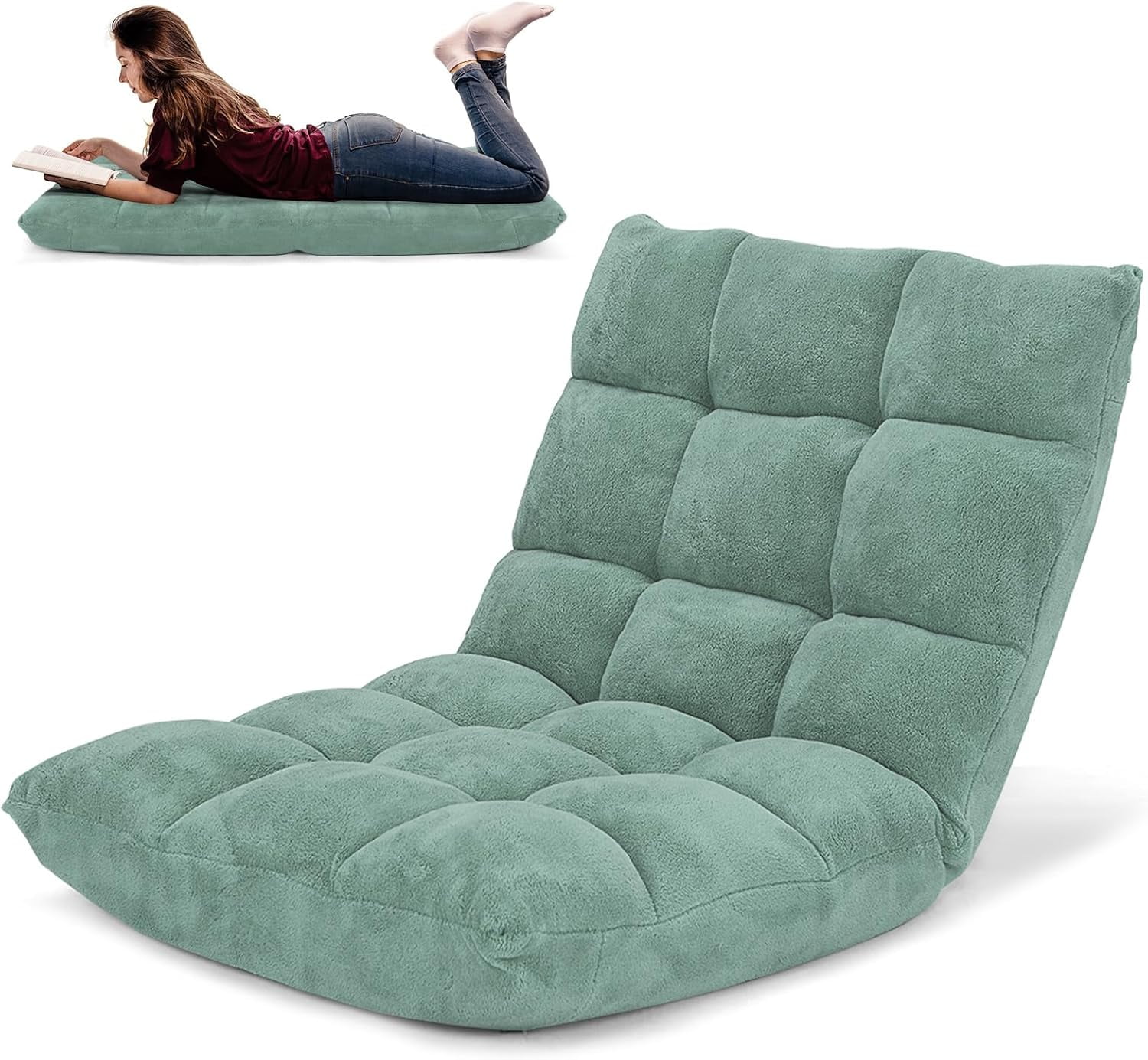 YEXJ Floor Chair, Video Gaming Chairs with Back Support, Adjustable 14 ...
