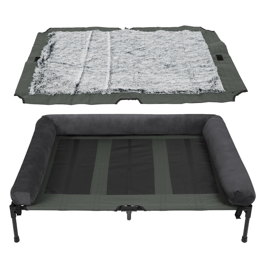 YEXJ Jumbo Foldable Elevated Dog Bed - Bolstered Pet Raised Bed Cot for ...