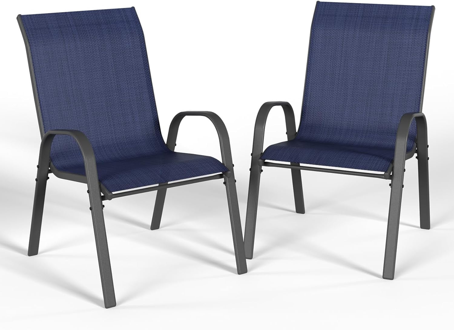 YEXJ Patio Dining Chairs Set of 2, Outdoor Stackable Dining Chairs High ...