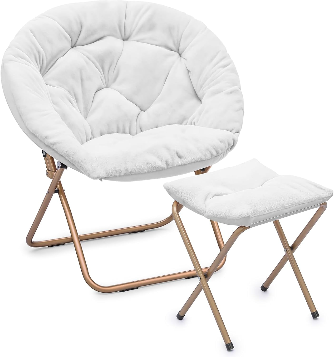 YEXJ Saucer Chair with Ottoman, Oversized Folding Reading Chair for ...