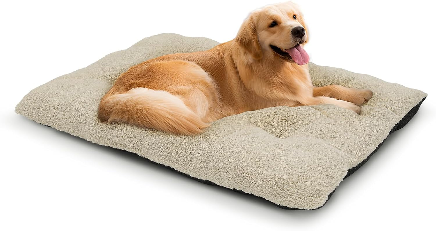 YEXJ Short Plush Dog Crate Pad, Kennel Pad, Dog Bed for Kennel with Non-Slip Bottom, Washable ...
