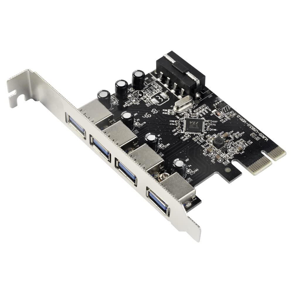 YEY 4 Ports PCI-E KEF16 to USB 3.0 Expansion Card Interface USB 3.0 4-Port Express Card Desktop ...