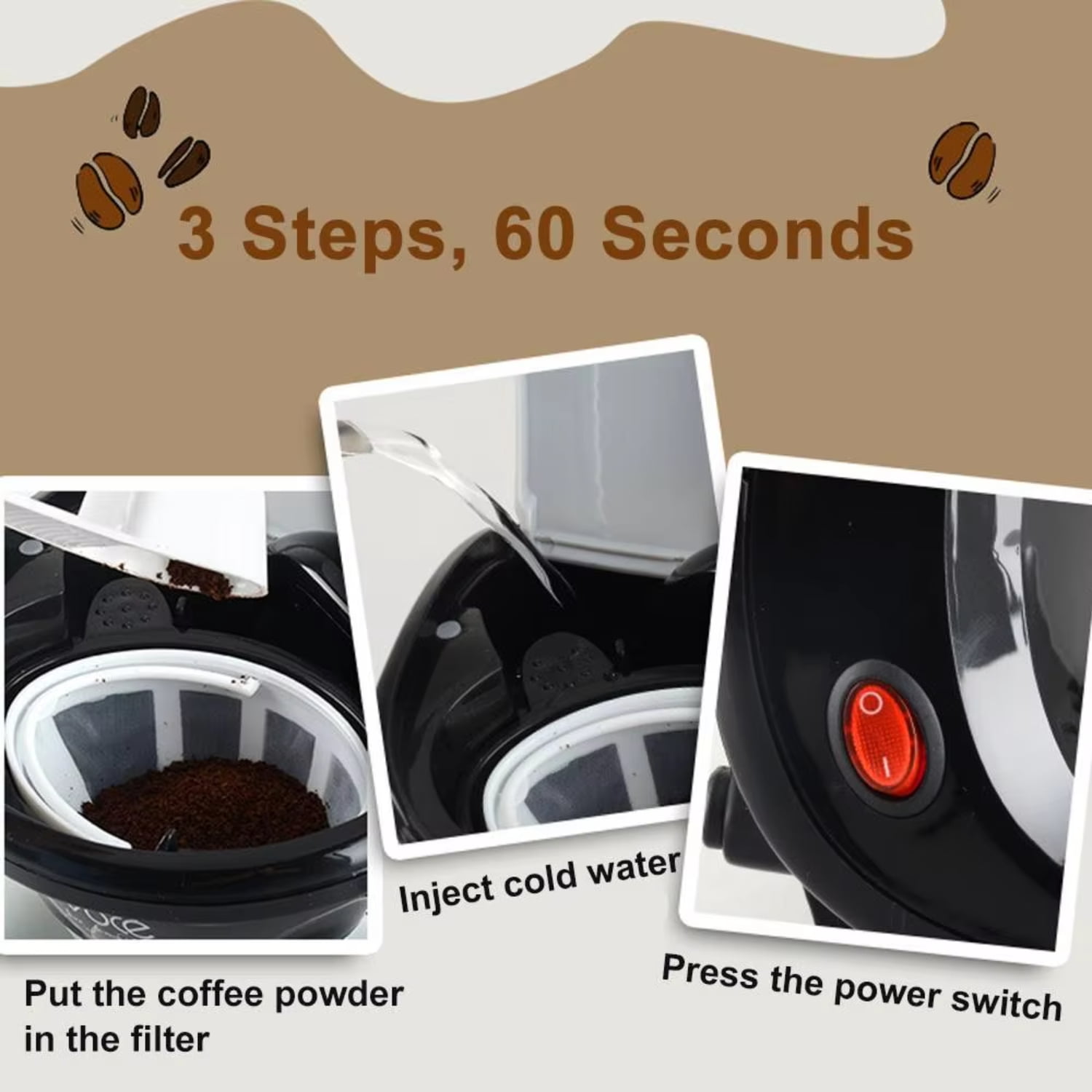 YEYNGQC 110V/220V 450W Household Drip Coffee Maker Automatic Dual Cup ...