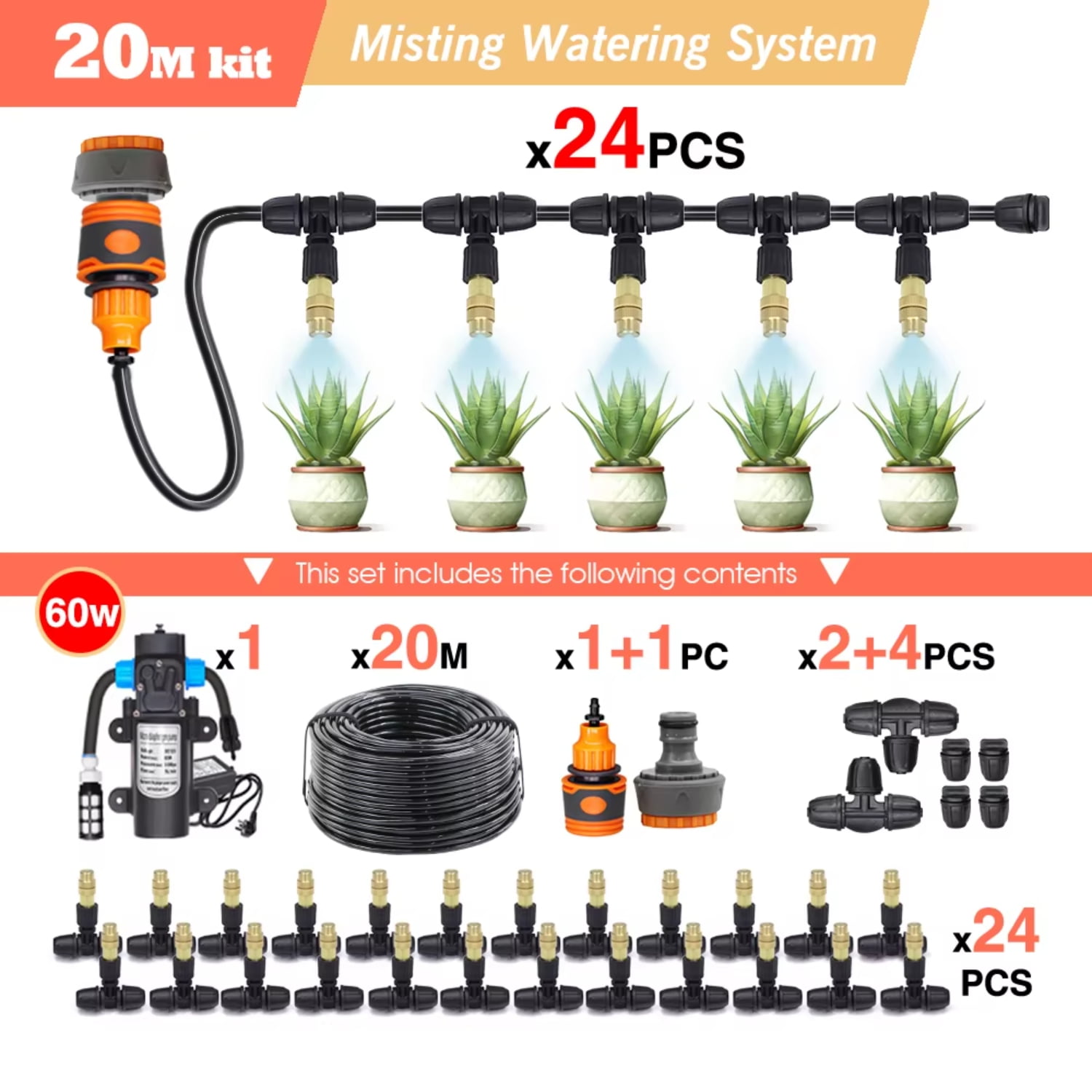YEYNGQC 30-5M Garden Adjustable Brass Nozzle Misting Watering System 45 ...