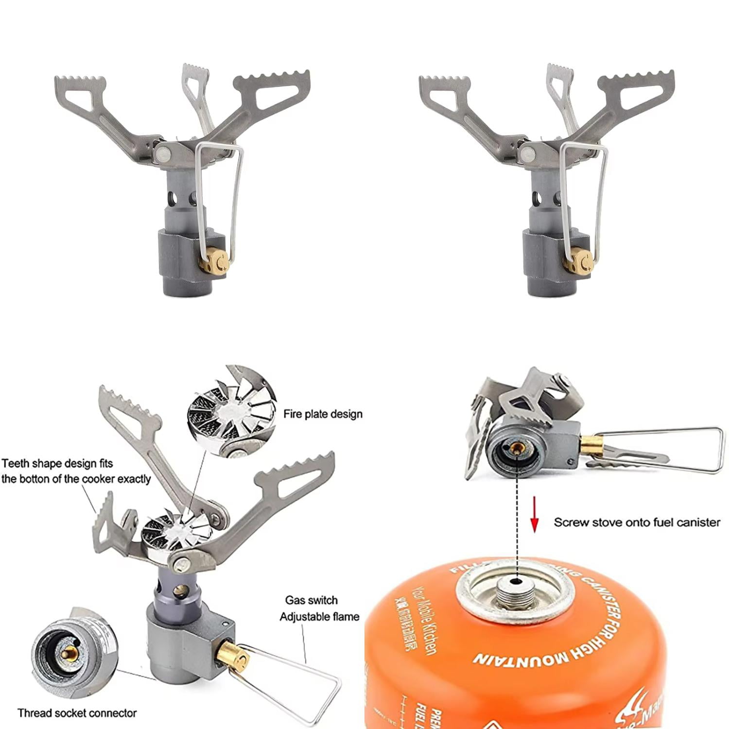 YEYNGQC Outdoor Portable Solo Camping Gas Stove 25g Lightweight Mini ...