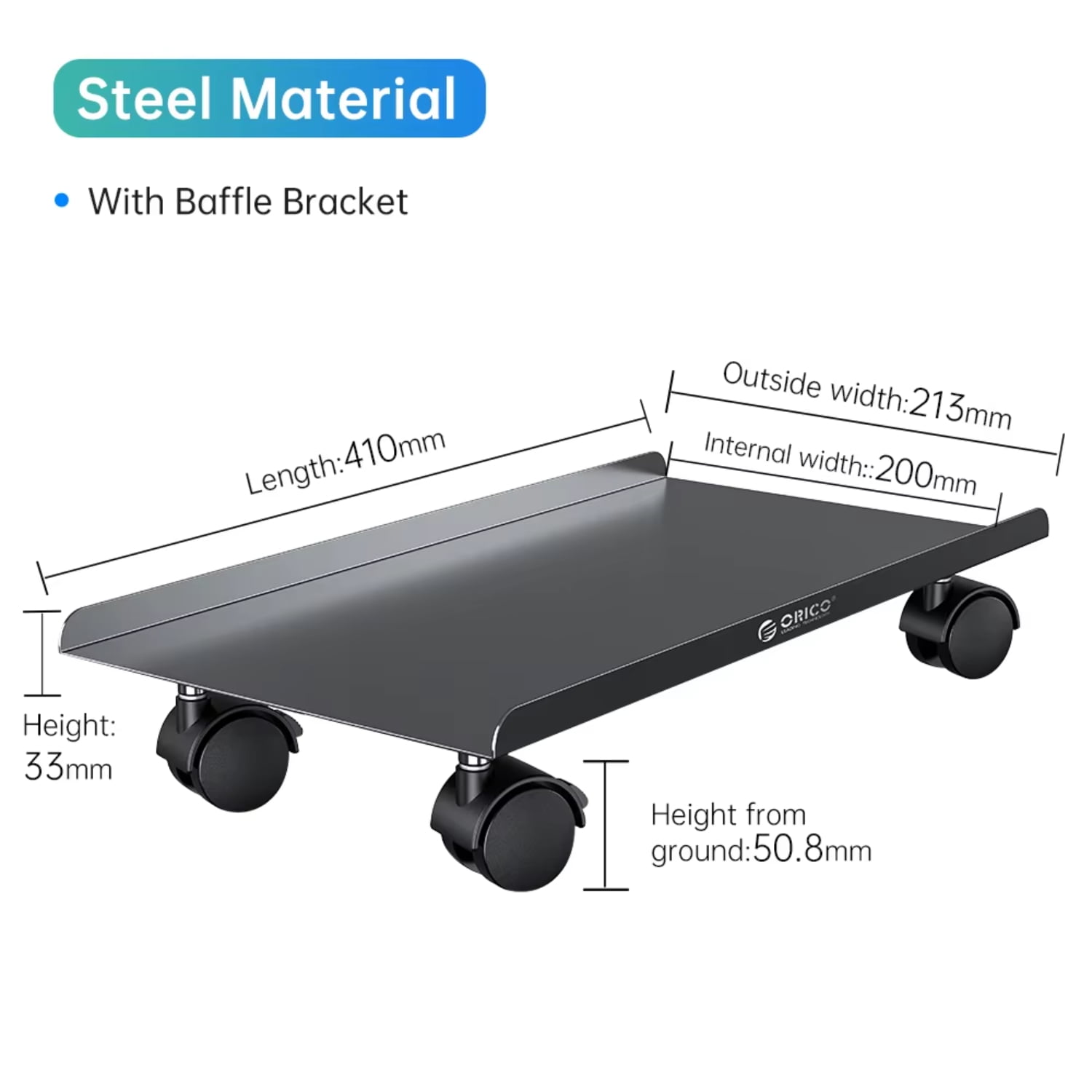 YEYNGQC Steel Mobile CPU Stand Computer Tower Stand Holder Carts with ...