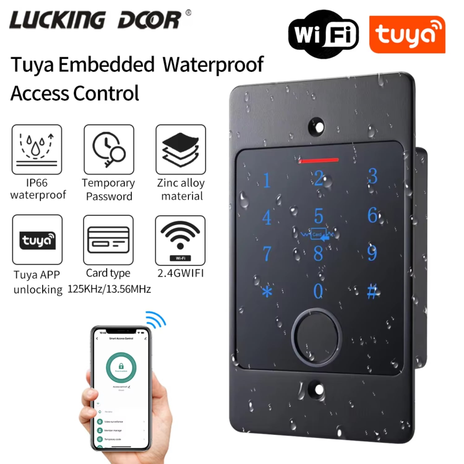 YEYNGQC WIFI Waterproof Metal Fingerprint Access Control Keypad ...