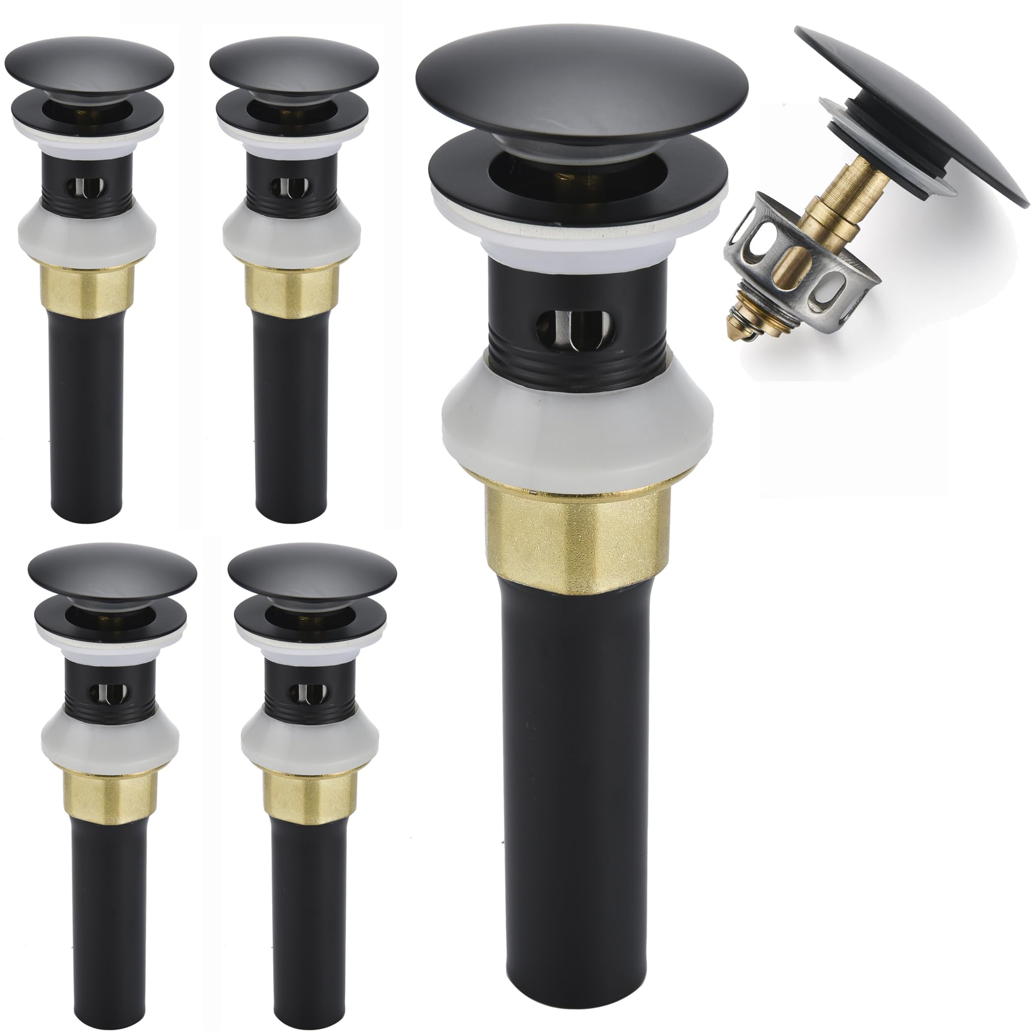 YEYUN 2-pack bathroom sink drains. For sinks without overflow. Pop-up ...