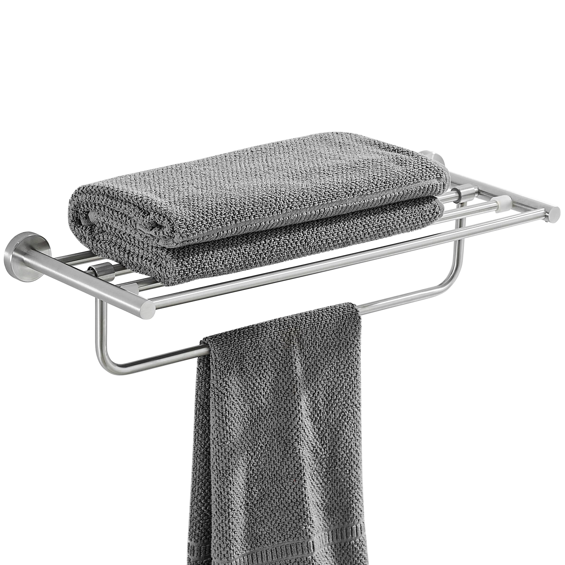 YEYUN 24 Inch Towel Rack with Towel Bar Holder Foldable Towel Shelf ...