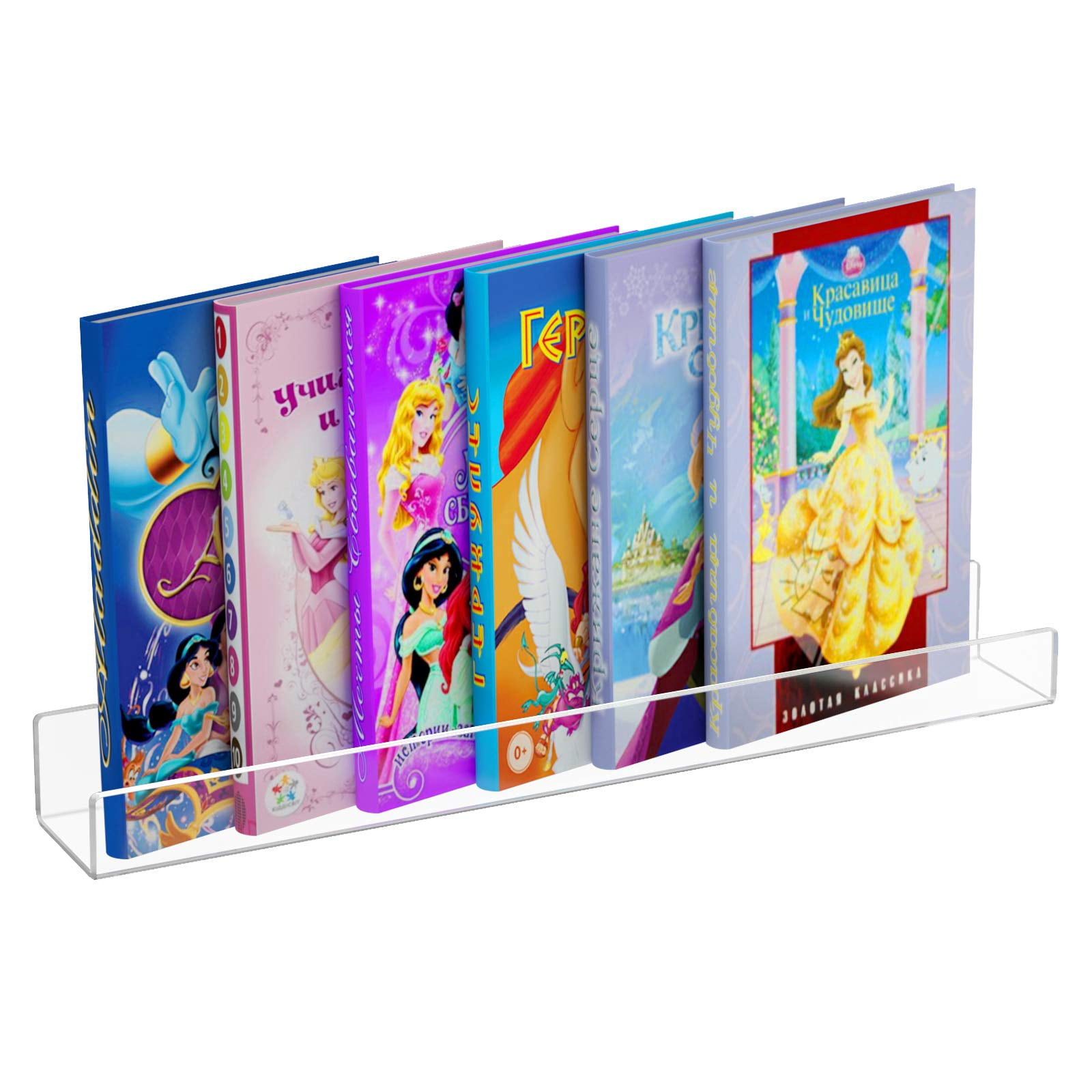 YEYUN 24" Premium Acrylic Floating Nursery Kids Bookshelf Wall Ledge ...