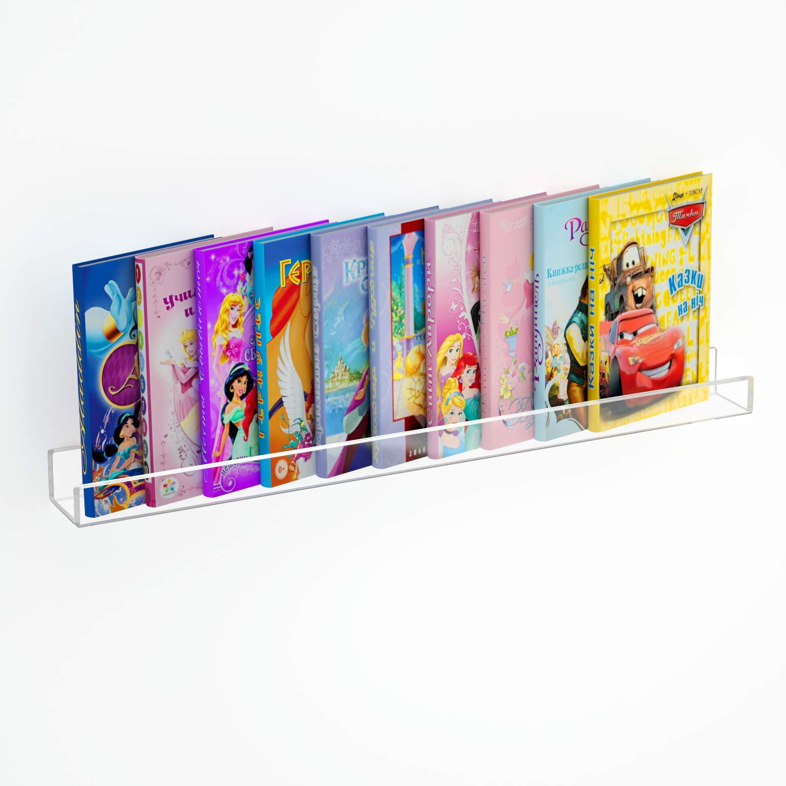 YEYUN 36" Premium Acrylic Floating Nursery Kids Bookshelf Wall Ledge ...