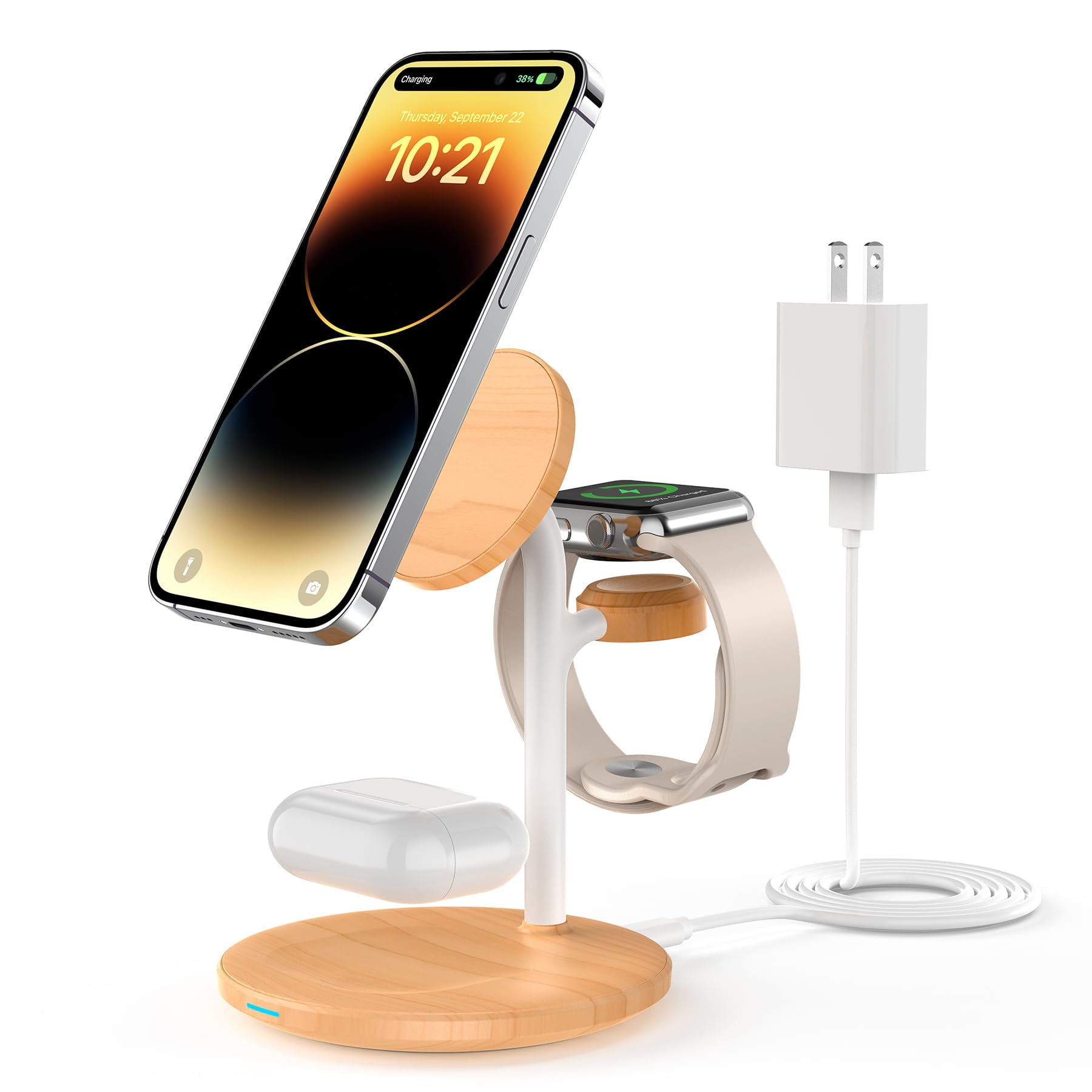 YEYUN 3in1 Wireless Charging Station for Apple Devices, Standard 15W ...