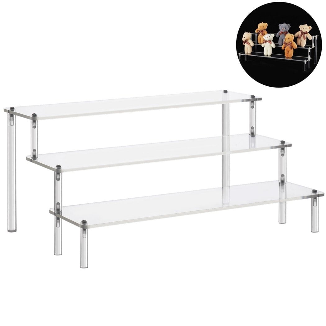 Ye Acrylic Riser Display Shelf, Tabletop 3-Tier Display Riser Organizer ...