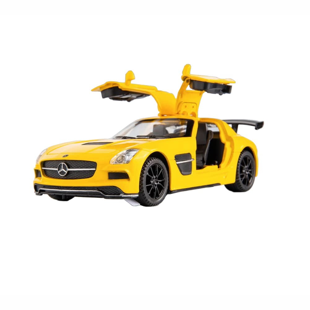 YEYUN Alloy Collectible Yellow SLS AMG Toy Vehicle Pull Back Die-Cast ...